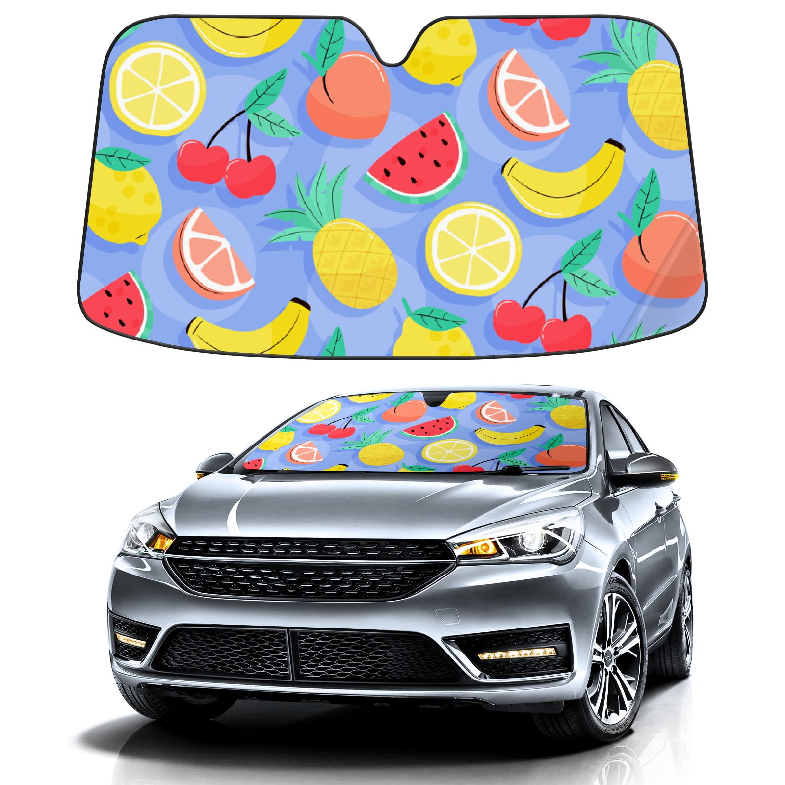 Car Windshield Sun Shade For Front Window Fruit Foldable Vehicle ...