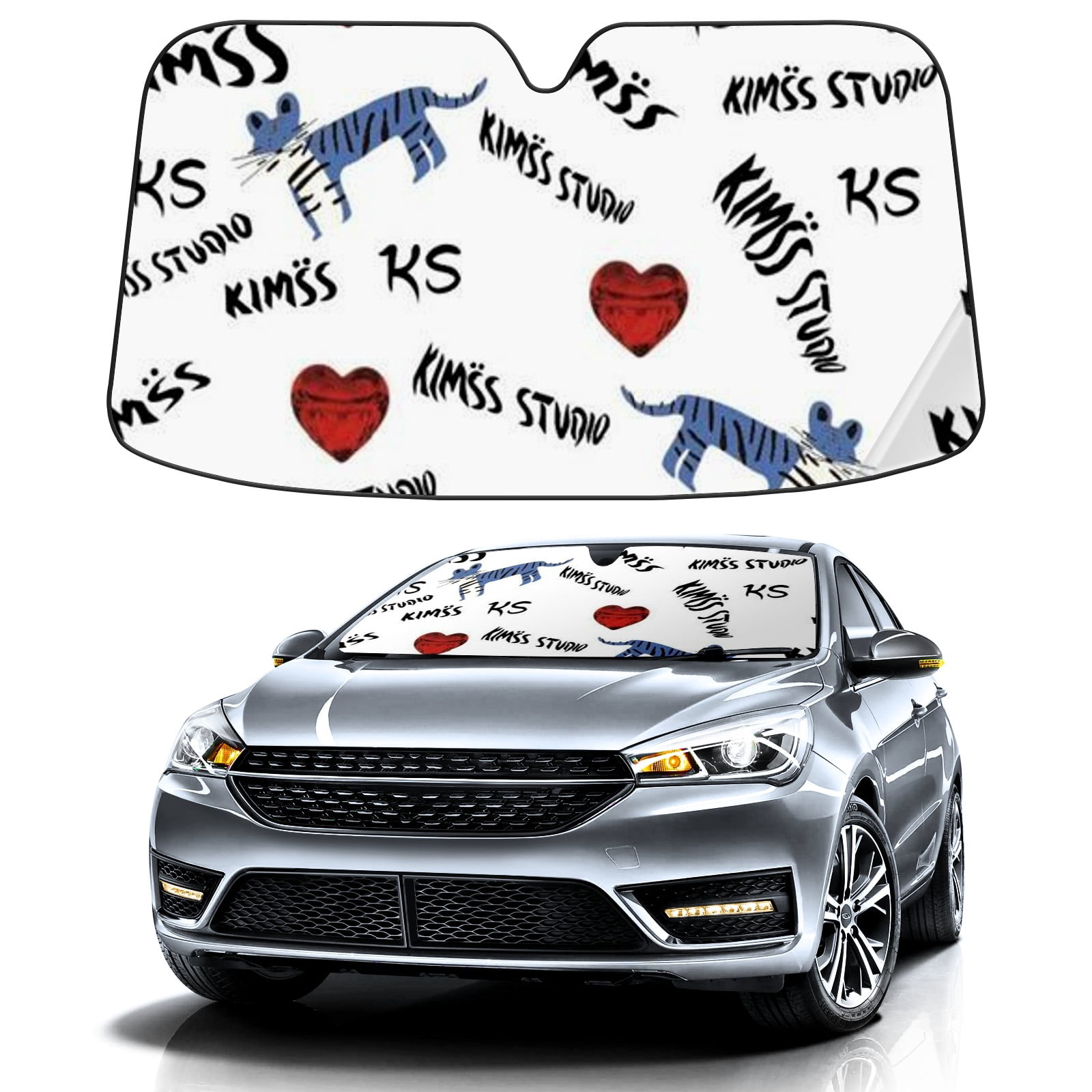 Car Windshield Sun Shade For Front Window Funny Words Foldable Vehicle ...