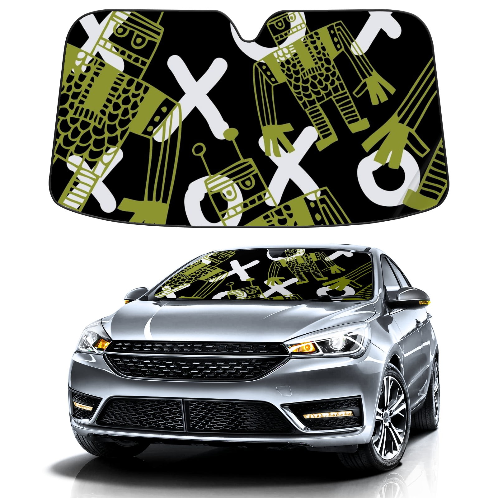 Car Windshield Sun Shade For Front Window Funny Words Foldable Vehicle ...