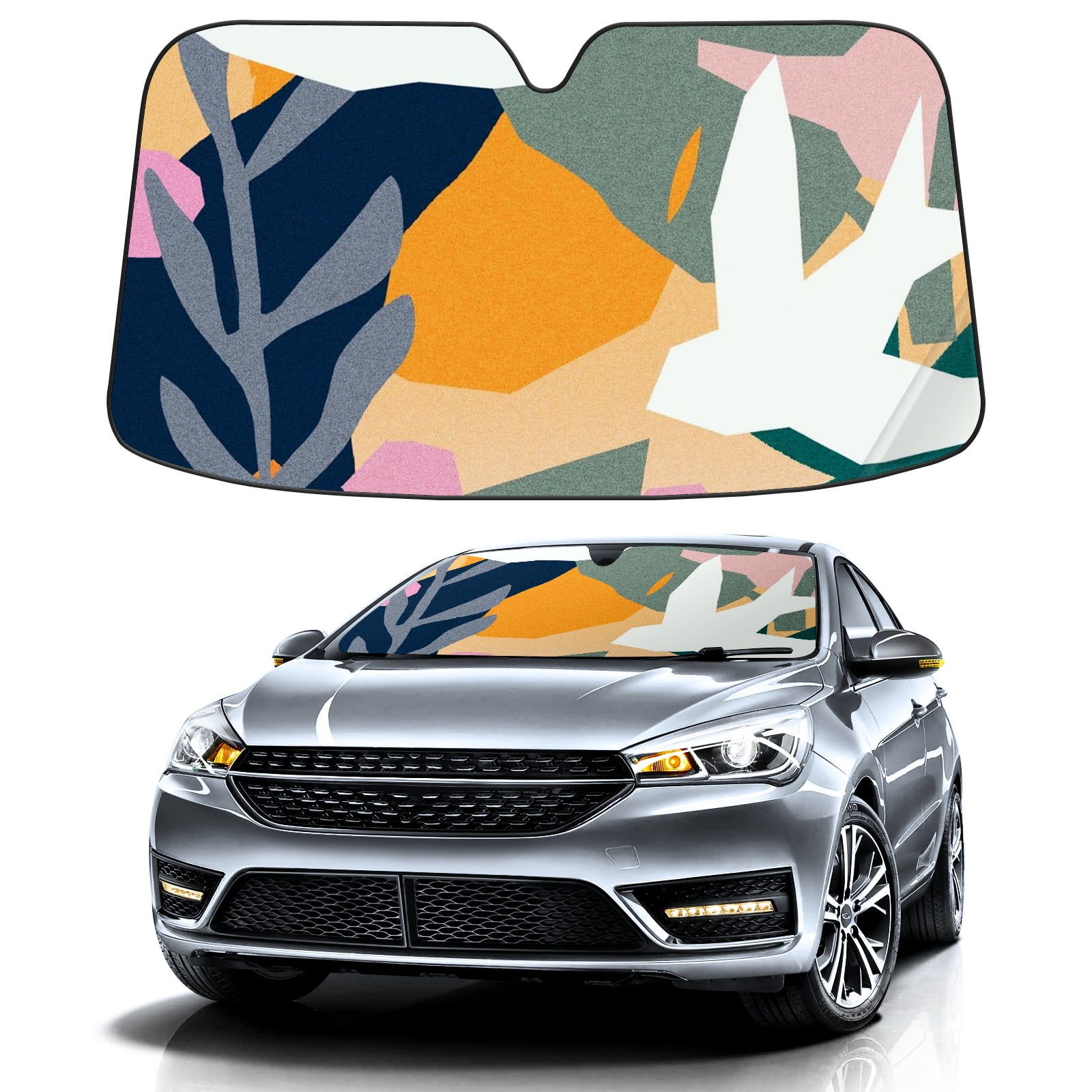 Car Windshield Sun Shade For Front Window Hot Wind Flower Foldable ...