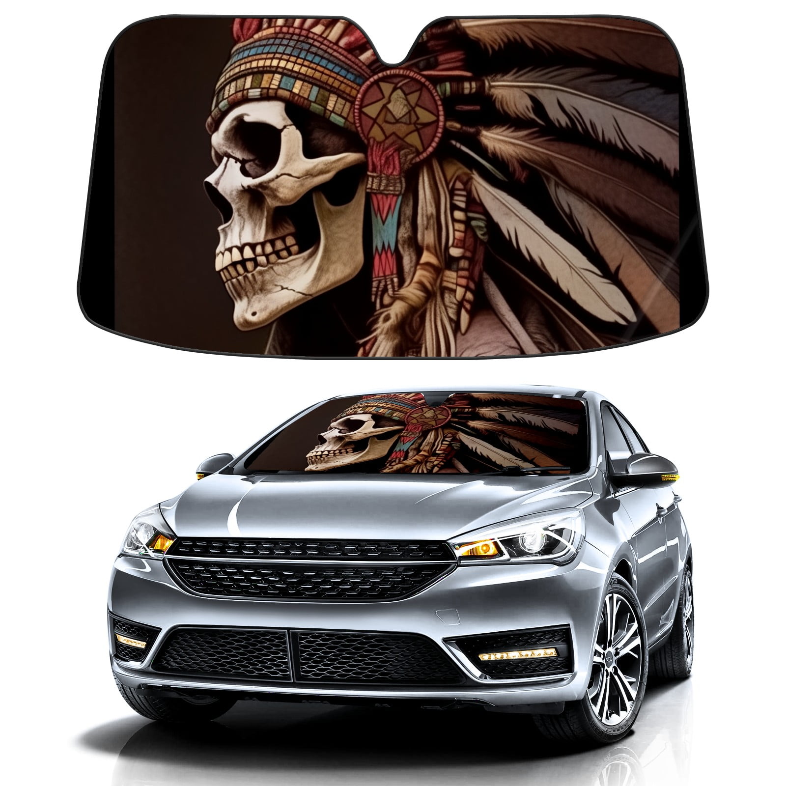 Car Windshield Sun Shade For Front Window Human Skeleton Foldable ...