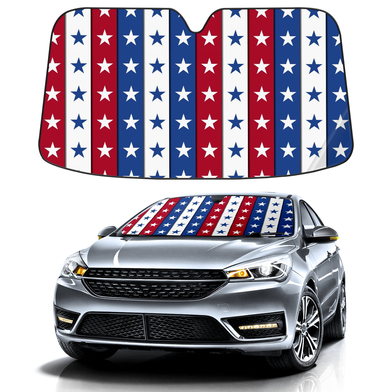 Car Windshield Sun Shade For Front Window Independence Day Stars ...