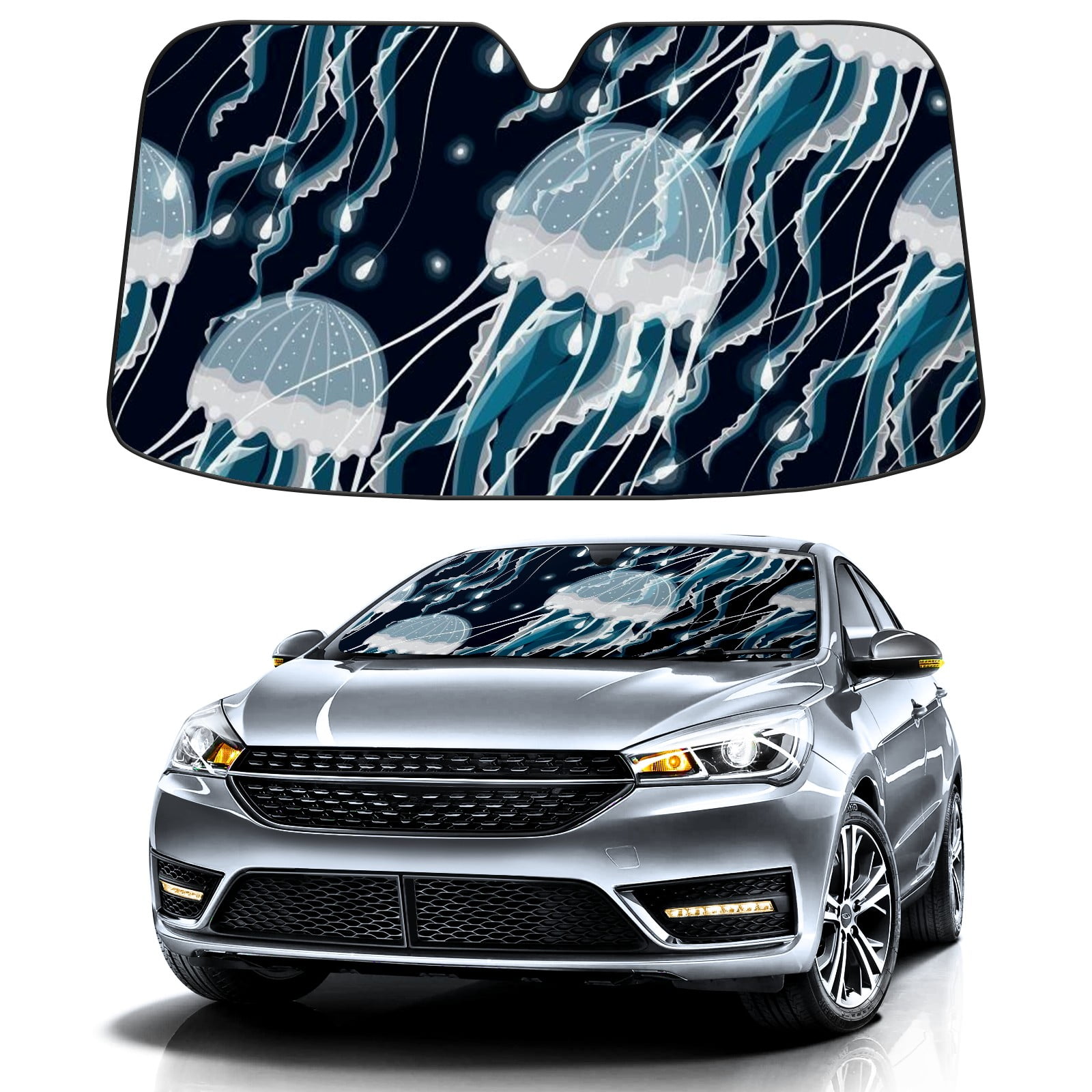 Car Windshield Sun Shade For Front Window Jellyfish Foldable Vehicle ...