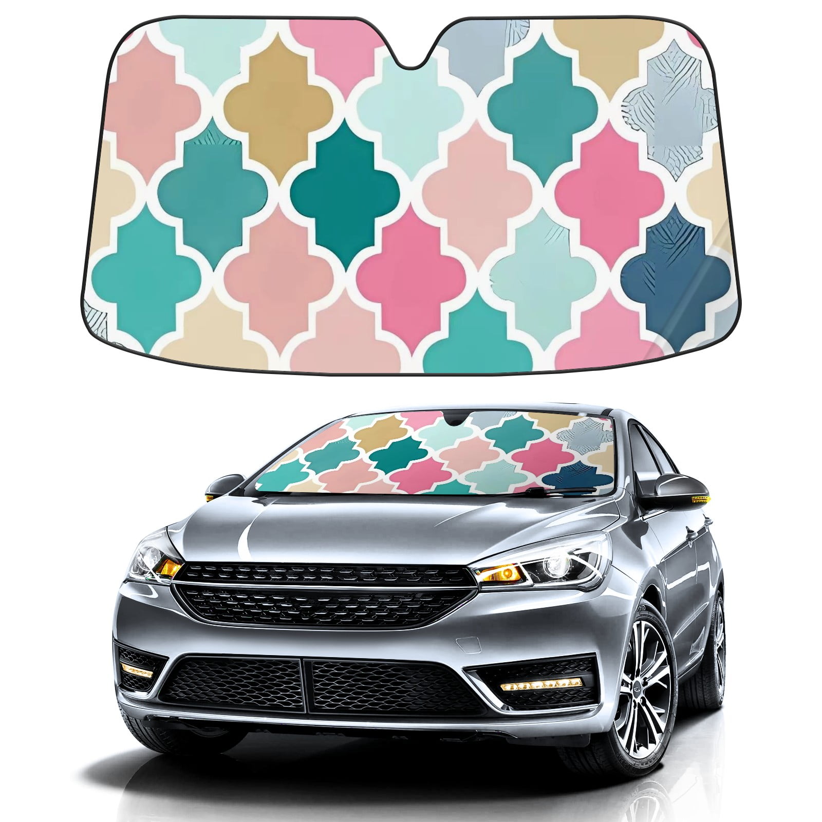 Car Windshield Sun Shade For Front Window Lattice Foldable Vehicle ...