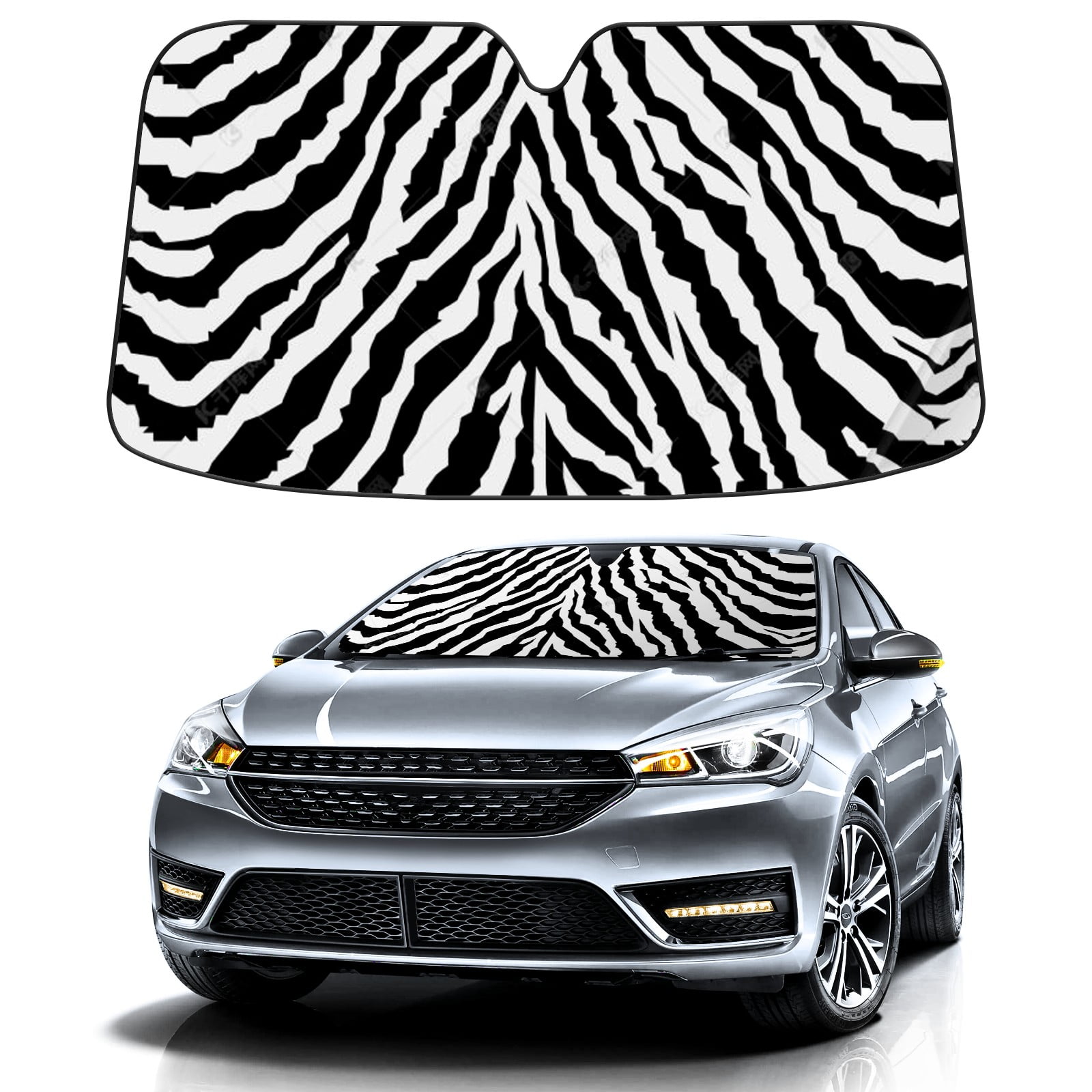 Car Windshield Sun Shade For Front Window Leopard Print Foldable ...
