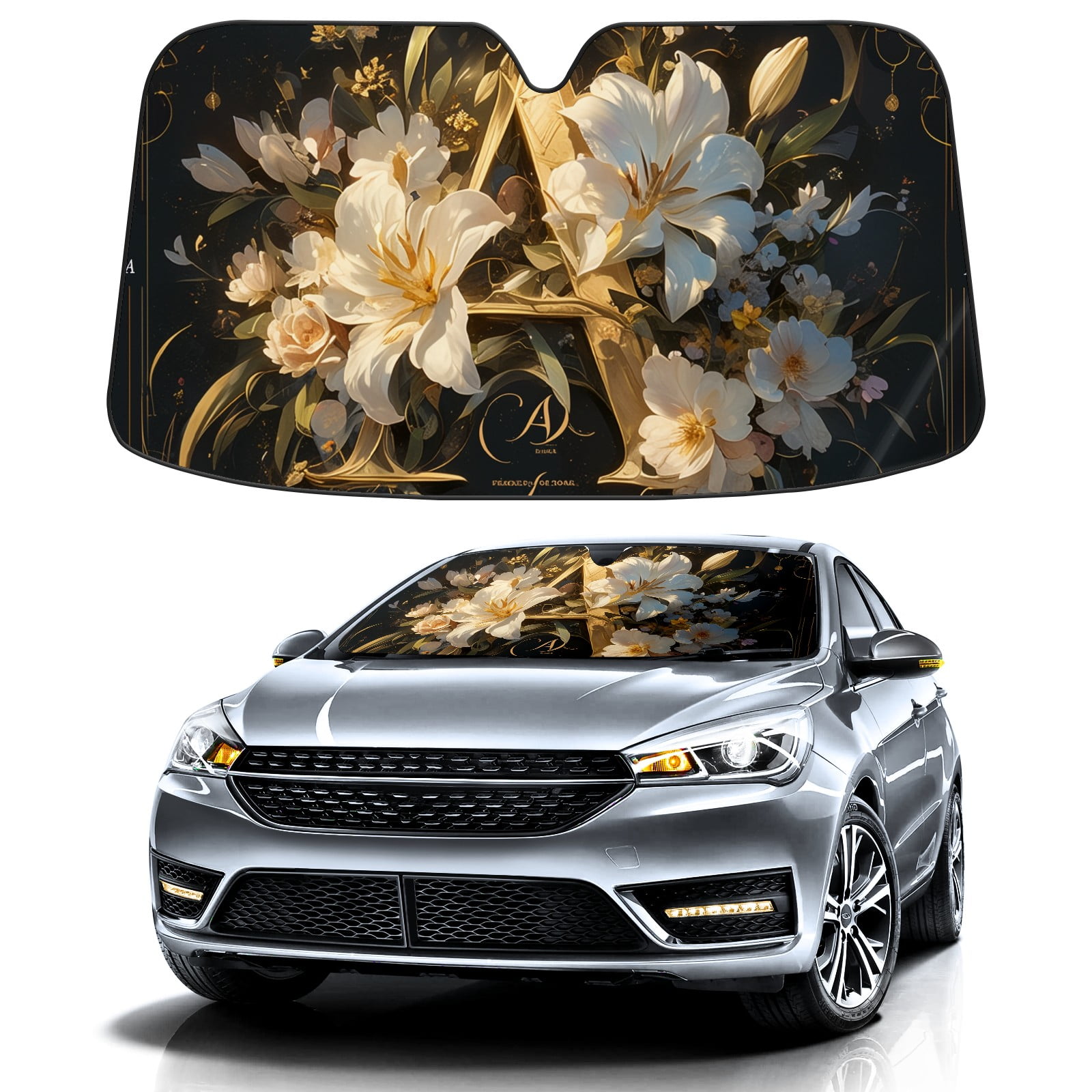 Car Windshield Sun Shade For Front Window Letter Foldable Vehicle ...