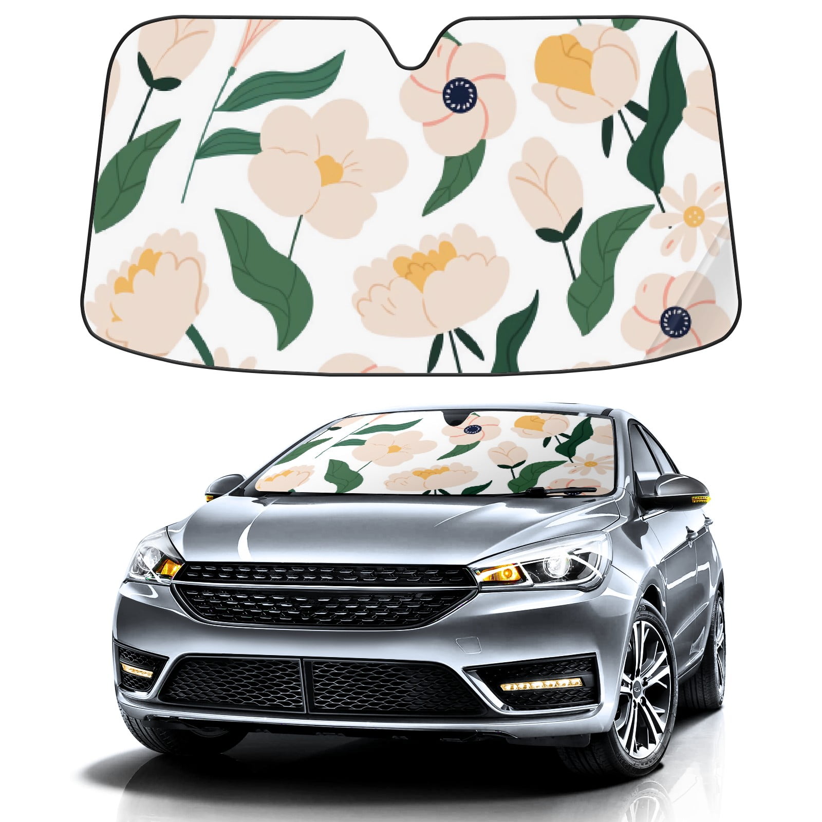 Car Windshield Sun Shade For Front Window Light Cartoon Petals Foldable ...