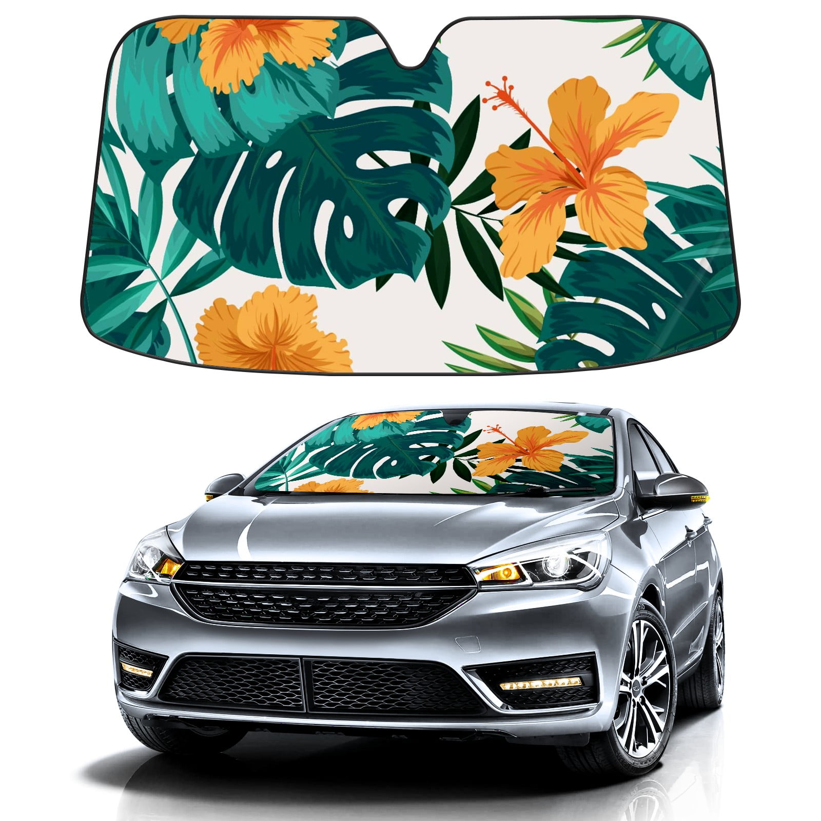 Car Windshield Sun Shade For Front Window Lily Foldable Vehicle ...