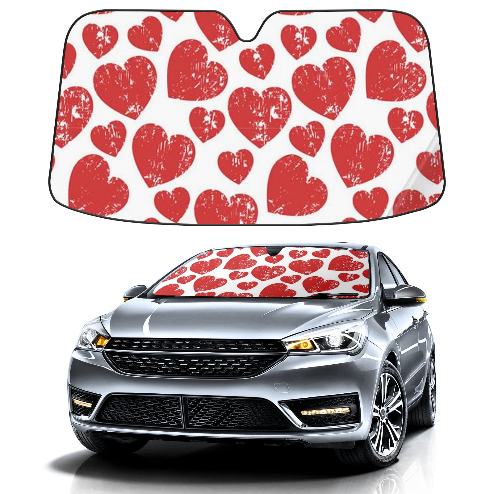 Car Windshield Sun Shade For Front Window Love Foldable Vehicle ...