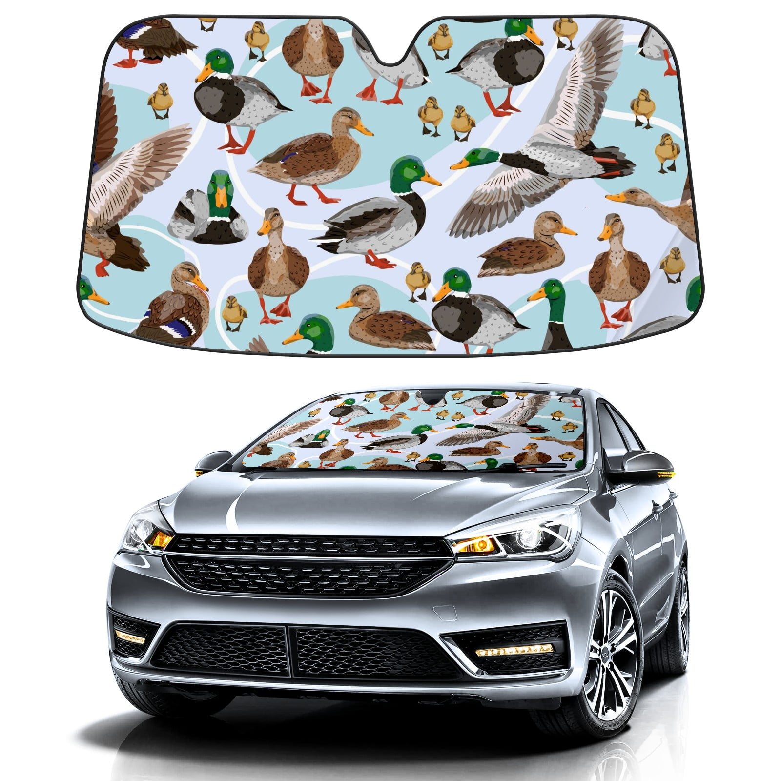Car Windshield Sun Shade For Front Window Mallard Ducks Pattern ...