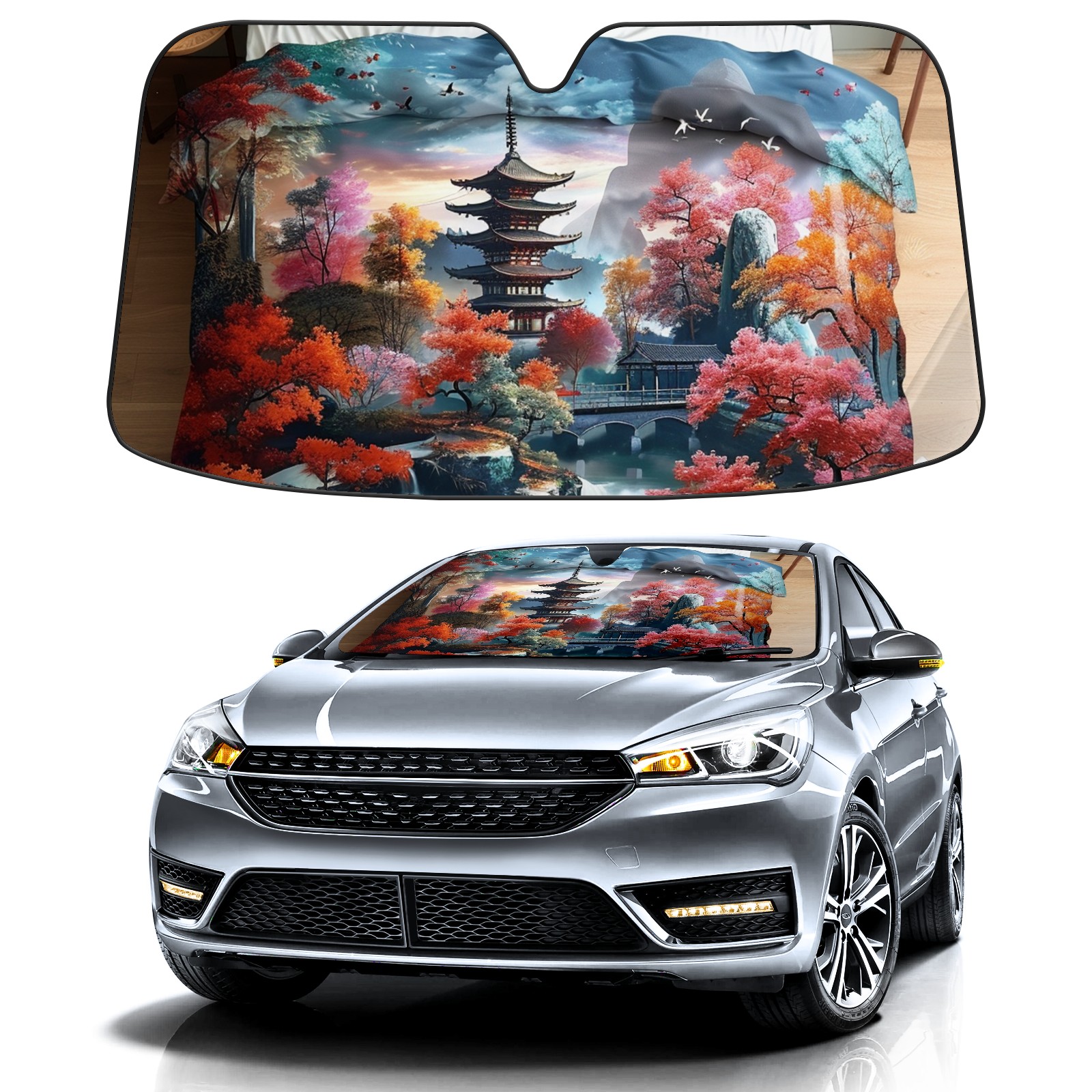 Car Windshield Sun Shade For Front Window Mexico Flag (2) Foldable ...