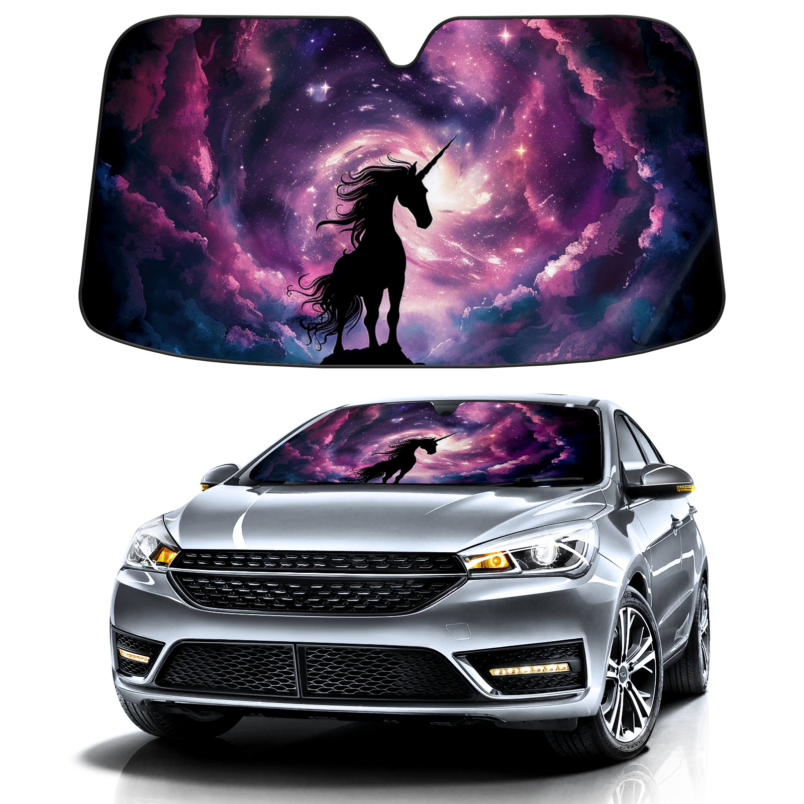 Car Windshield Sun Shade For Front Window Night Sky And Horse (1 ...