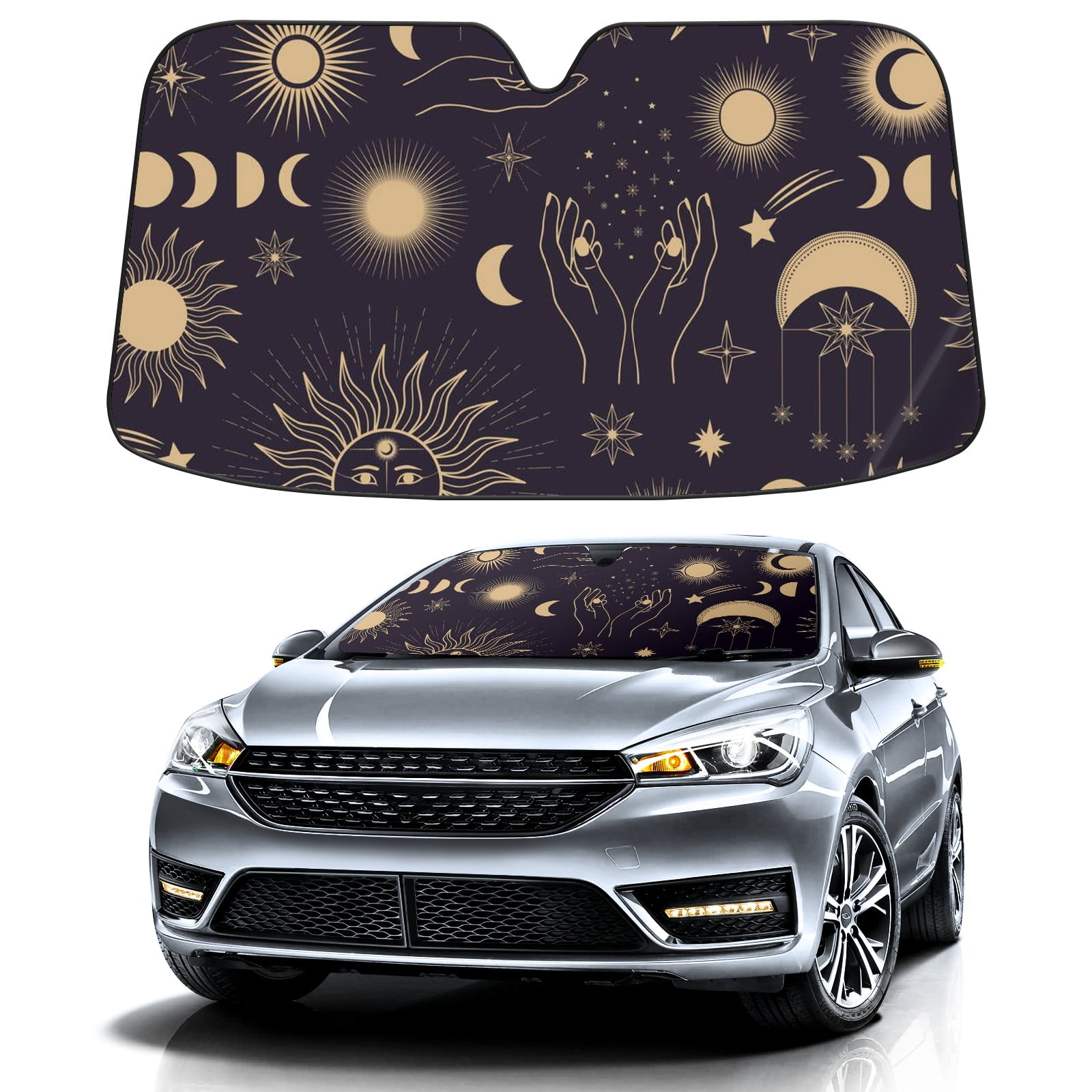 Car Windshield Sun Shade For Front Window Outer Space Foldable Vehicle ...