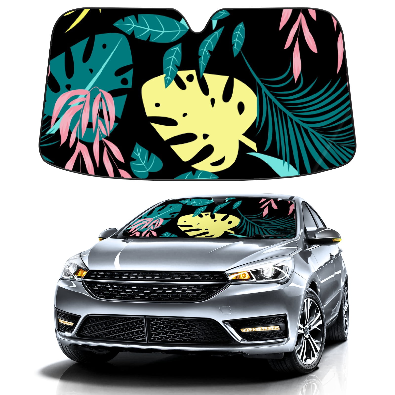 Car Windshield Sun Shade For Front Window Plant Flowers Foldable ...