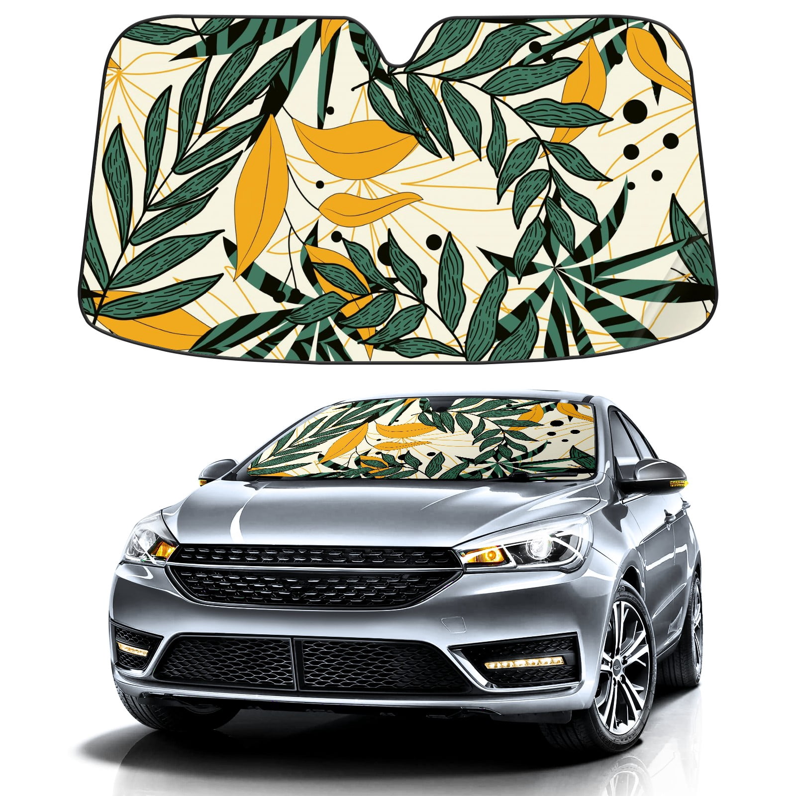 Car Windshield Sun Shade For Front Window Plant Flowers Foldable ...