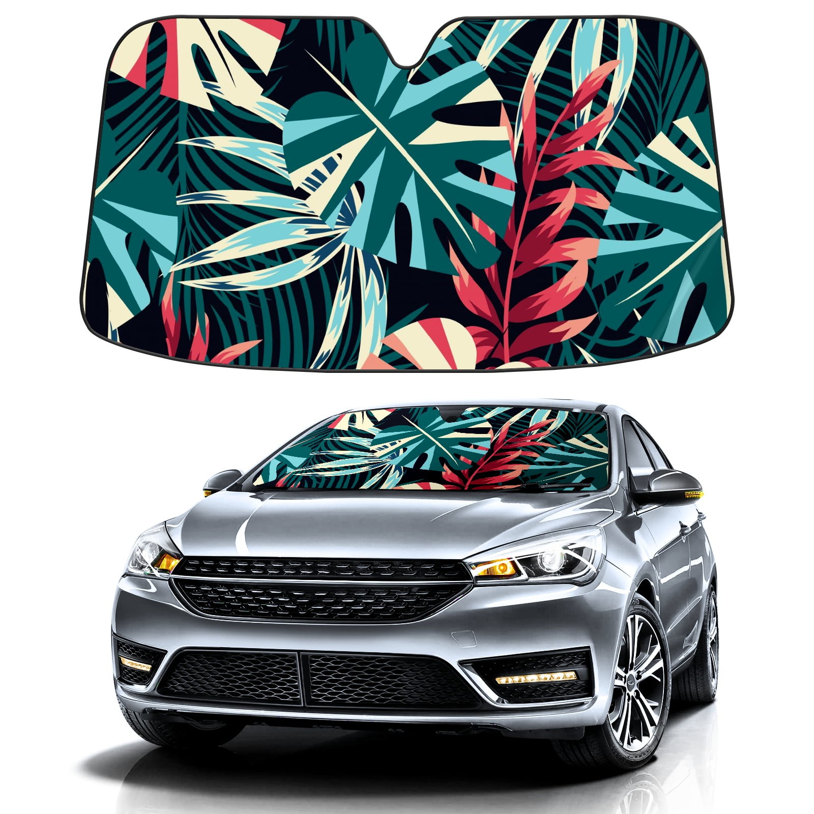 Car Windshield Sun Shade For Front Window Plant Flowers Foldable ...