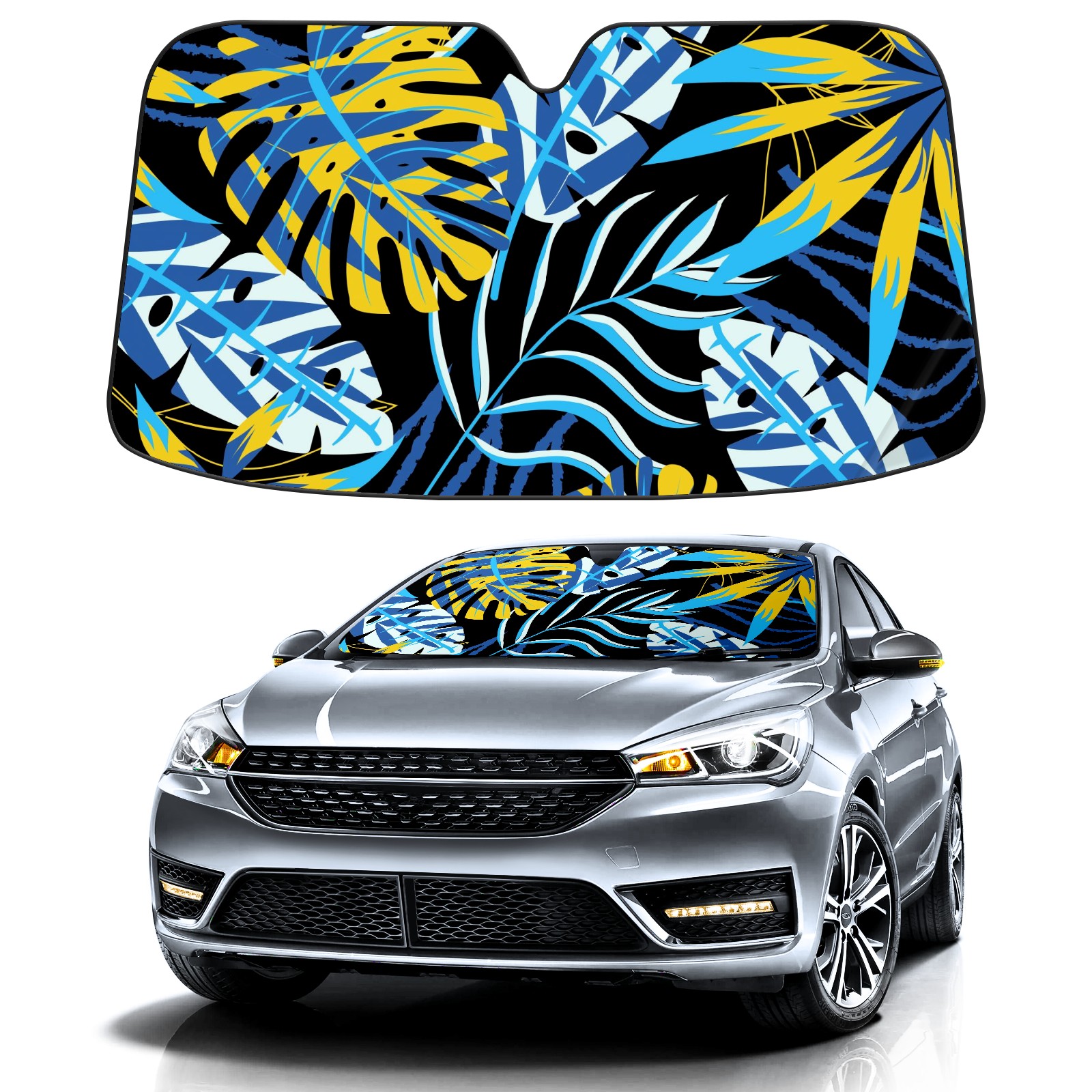 Car Windshield Sun Shade For Front Window Plant Flowers Foldable ...