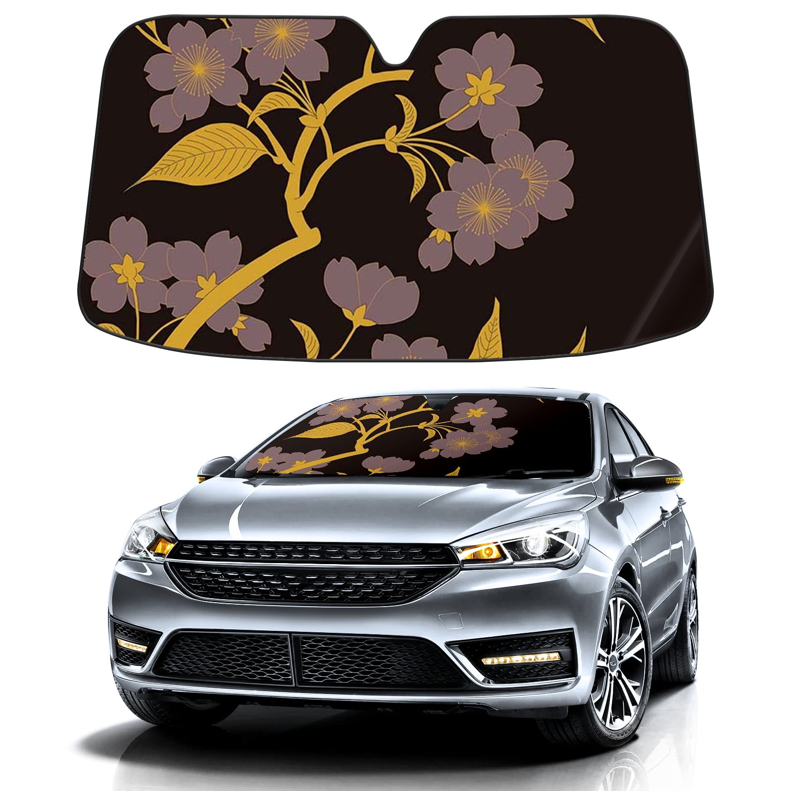Car Windshield Sun Shade For Front Window Printing Foldable Vehicle ...