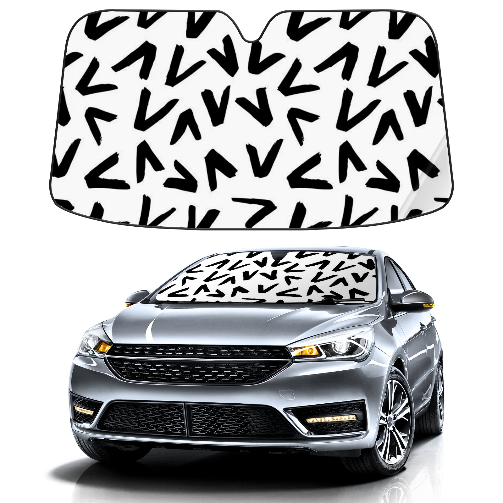 Car Windshield Sun Shade For Front Window Printing Foldable Vehicle ...