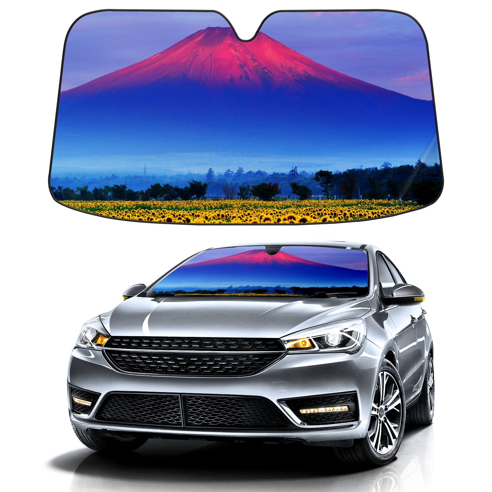 Car Windshield Sun Shade For Front Window Scenery Foldable Vehicle ...