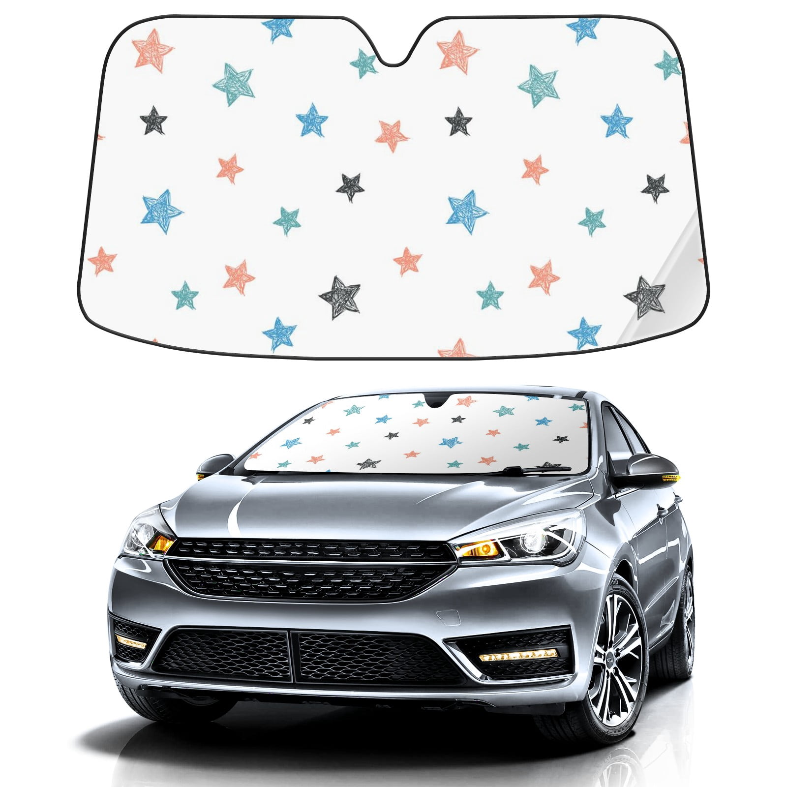 Car Windshield Sun Shade For Front Window Star Foldable Vehicle ...