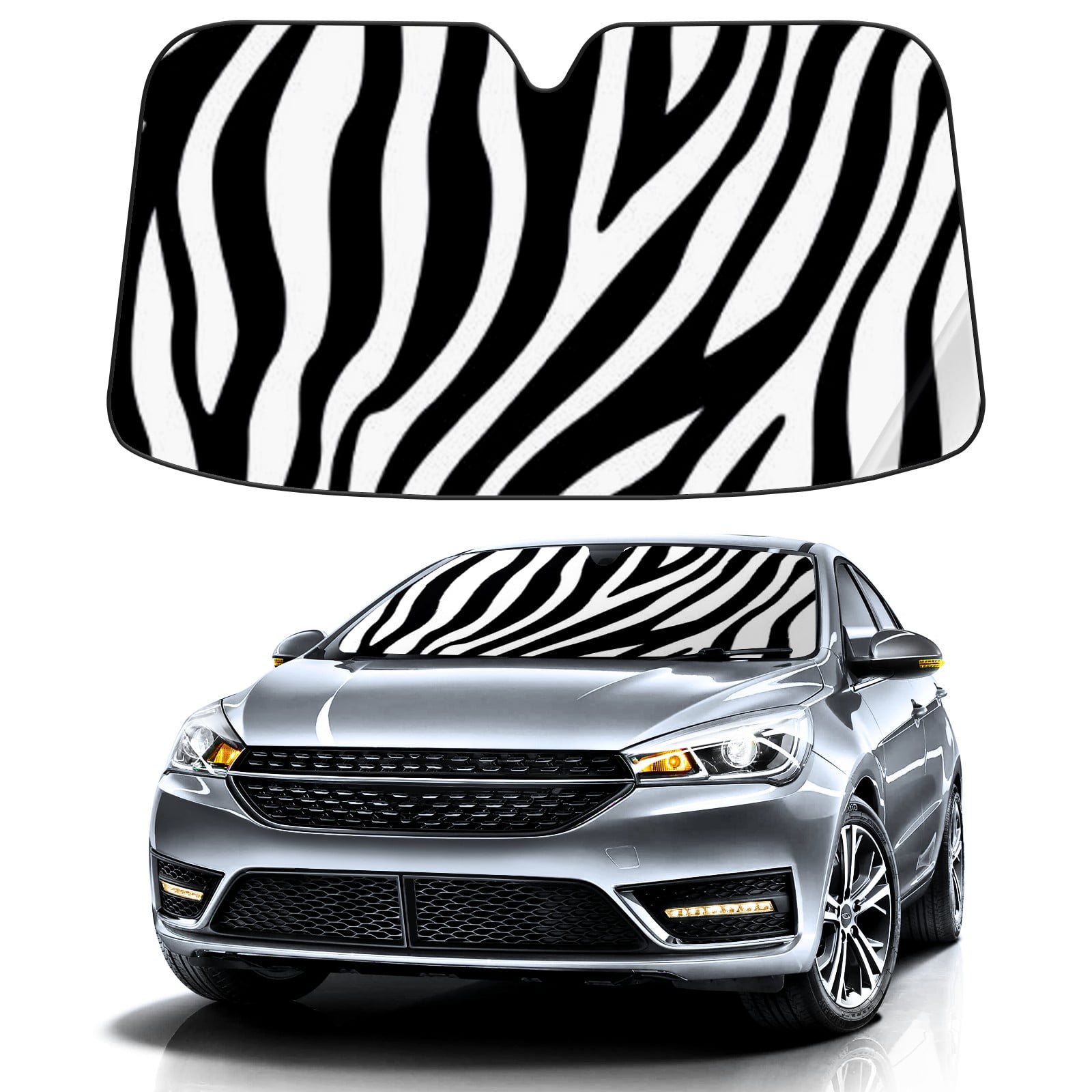 Car Windshield Sun Shade For Front Window Stripe Foldable Vehicle ...