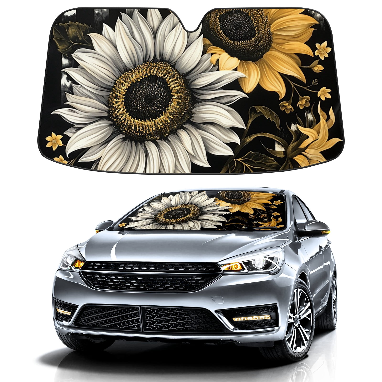Car Windshield Sun Shade For Front Window Sunflower (4) Foldable ...