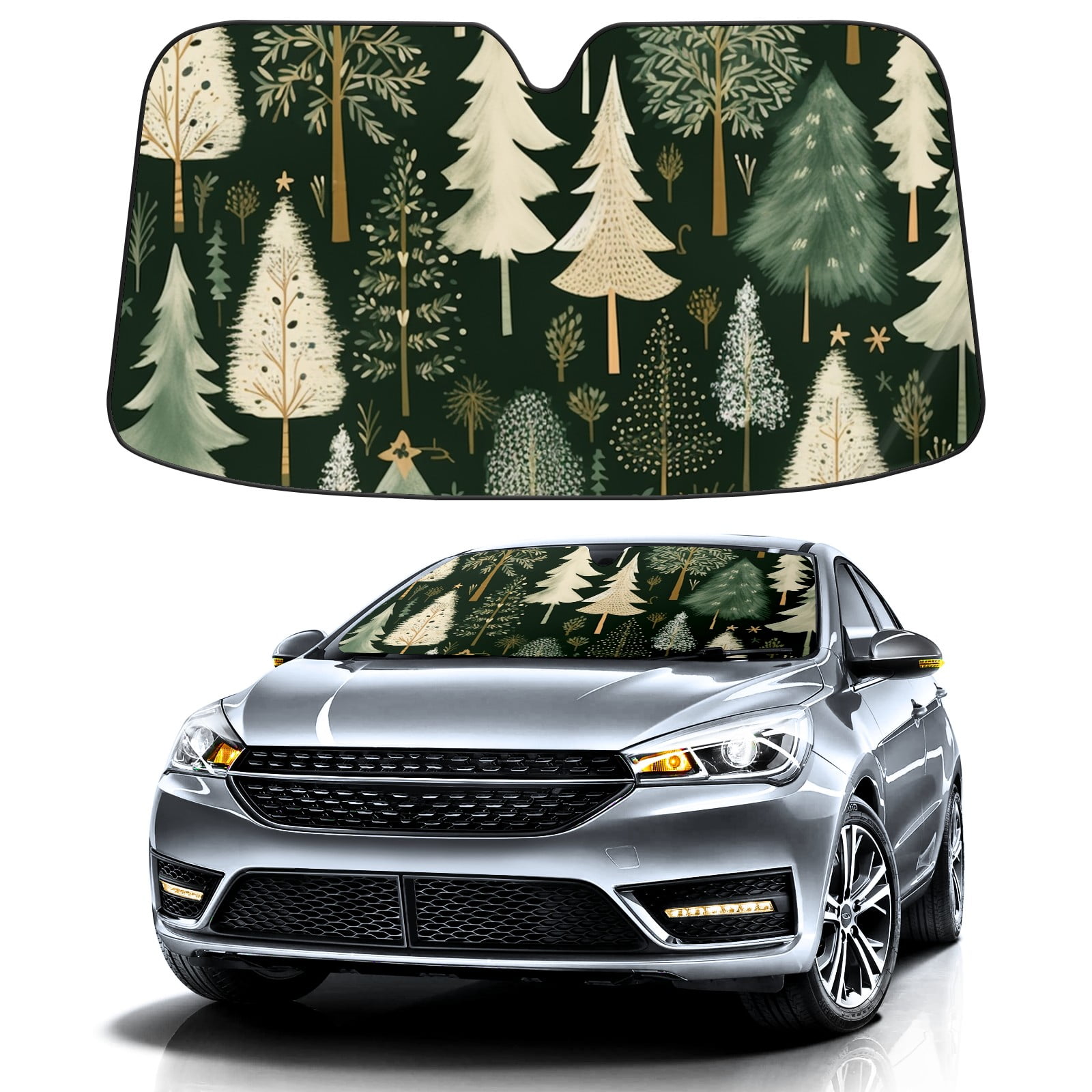 Car Windshield Sun Shade For Front Window Trees Foldable Vehicle ...