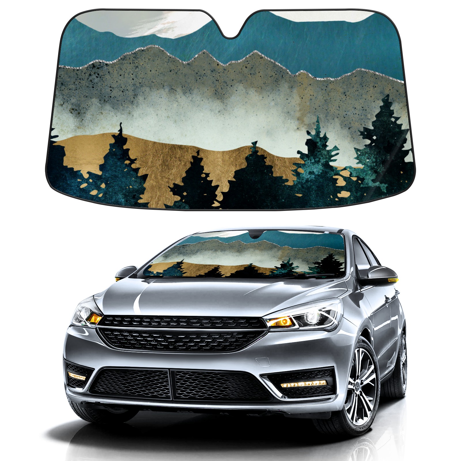 Car Windshield Sun Shade For Front Window View Foldable Vehicle ...