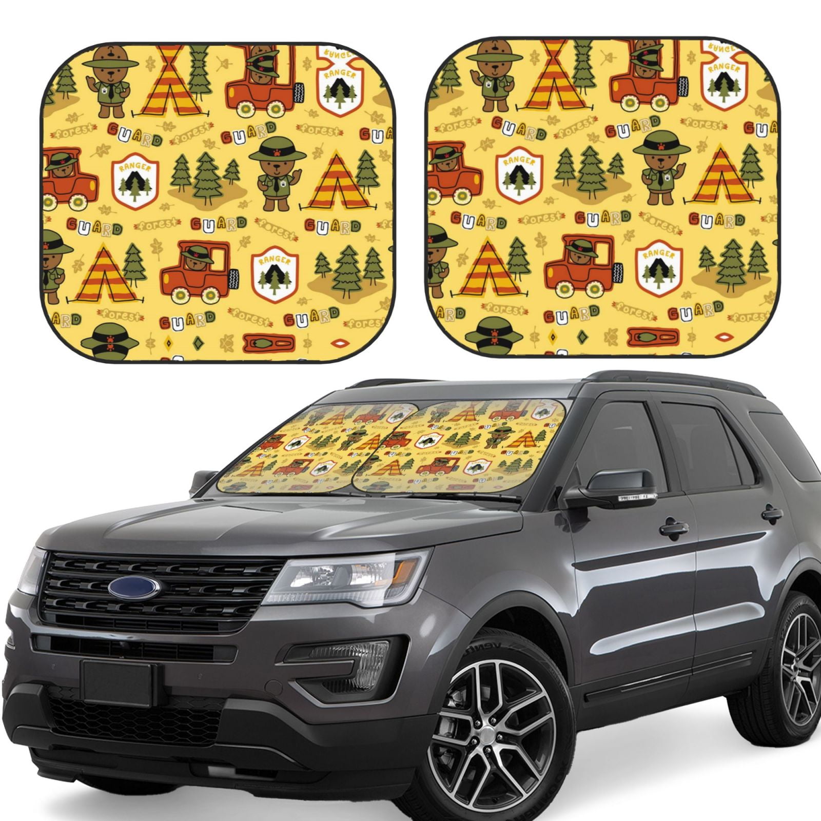 Car Windshield Sun Shade - Forest Guard,Car TentTrees Foldable Car Sun ...