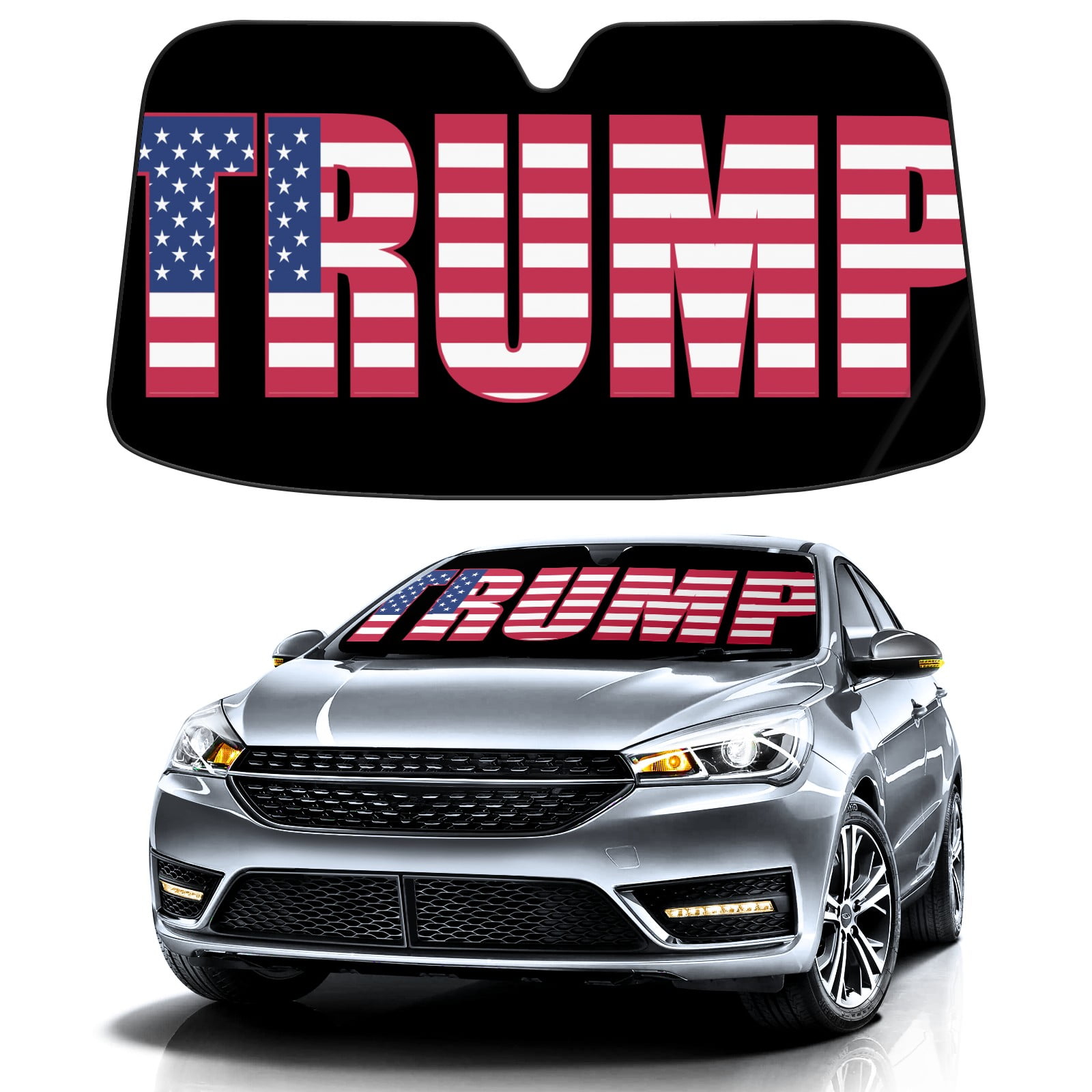 Car Windshield Sun Shade for Front Window Donald Trump Fighting ...