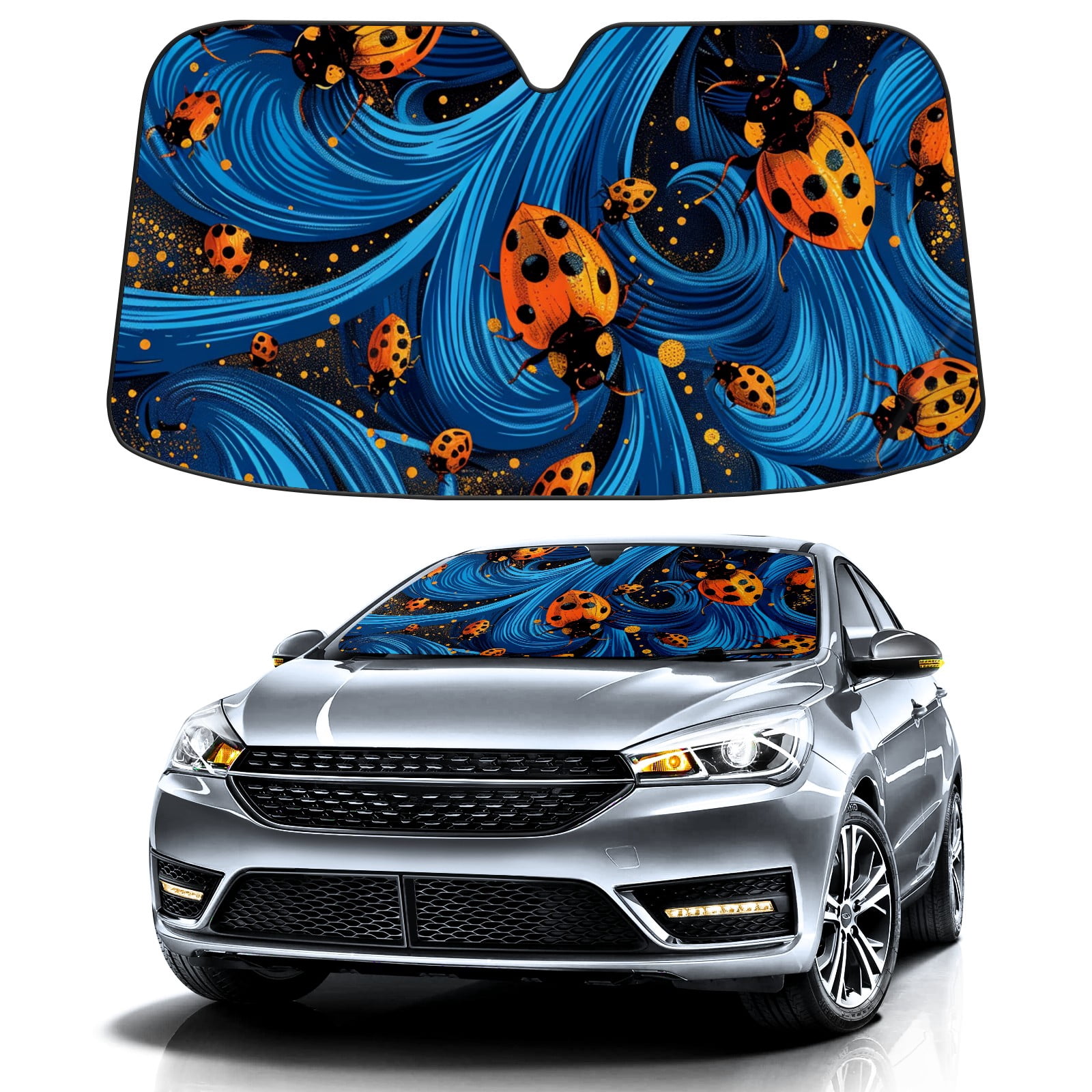 Car Windshield Sun Shade Funny for Car Front Window Ladybugs (1 ...