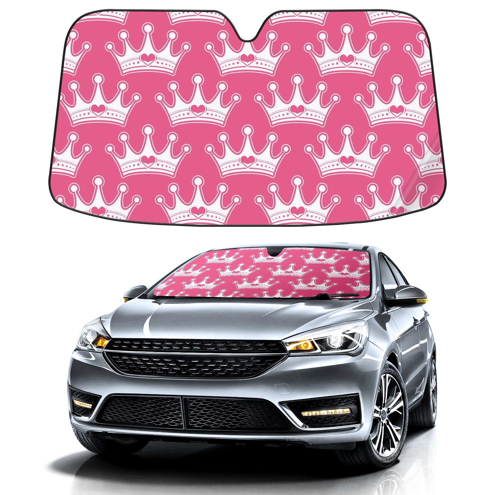 Car Windshield Sun Shade Funny for Car Front Window Pink Girly Princess ...