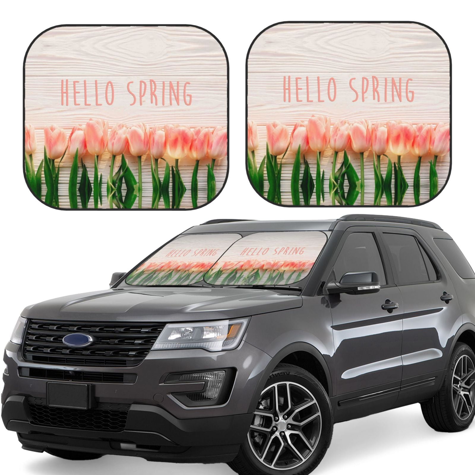 Car Windshield Sun Shade - Hello Spring Foldable Car Sun Shade, Sun ...