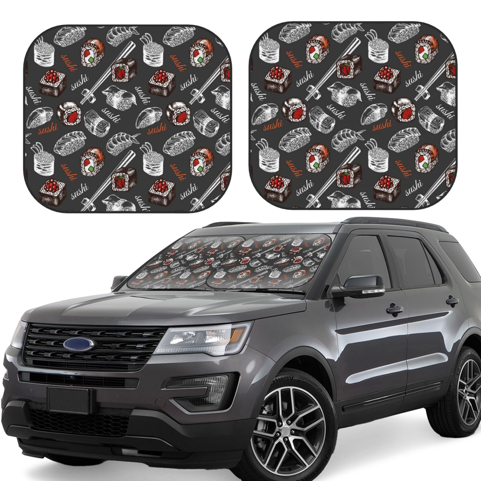 Car Windshield Sun Shade - Japanese Sushi Hashi Foldable Car Sun Shade ...