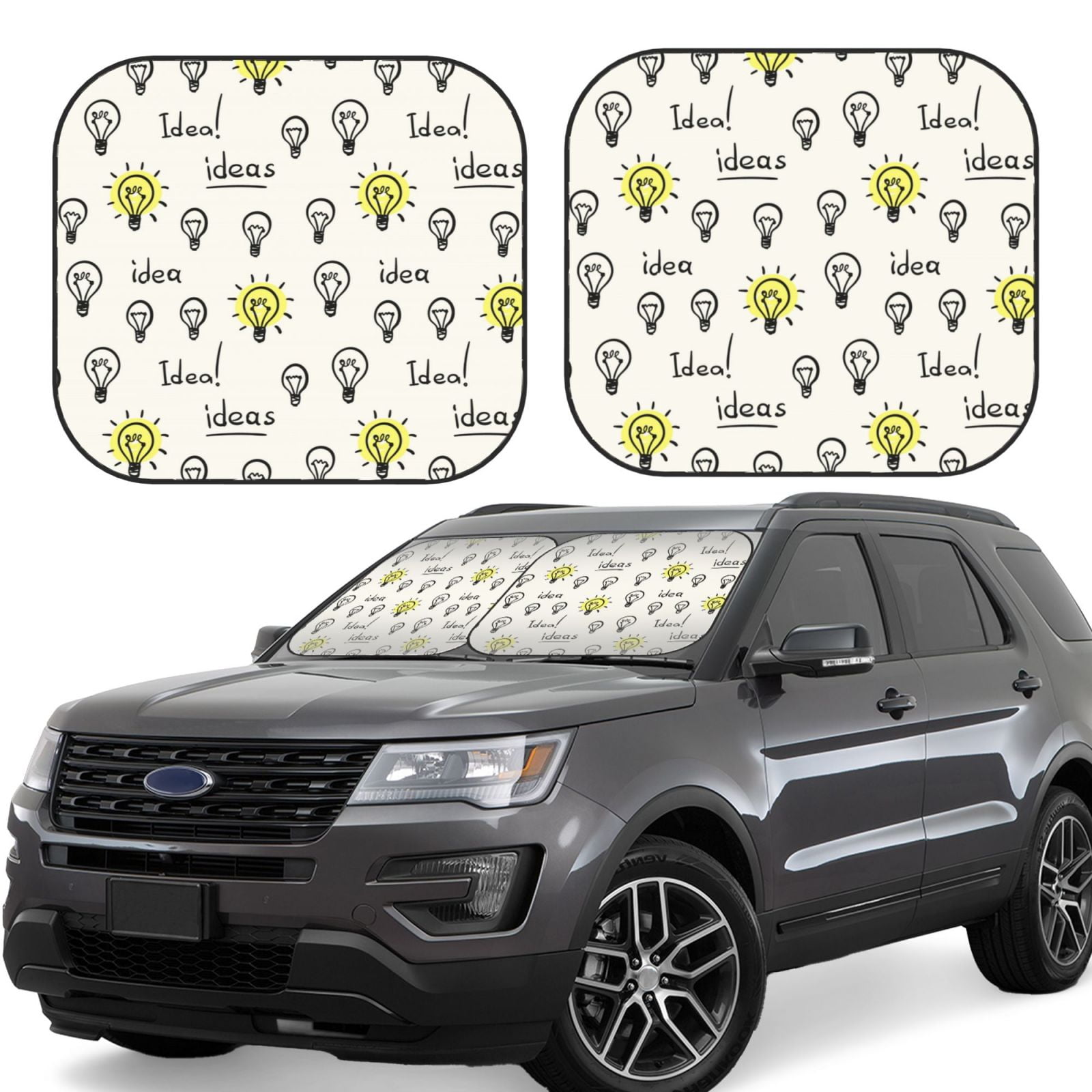 Car Windshield Sun Shade - Light Bulb Pattern ider Foldable Car Sun ...