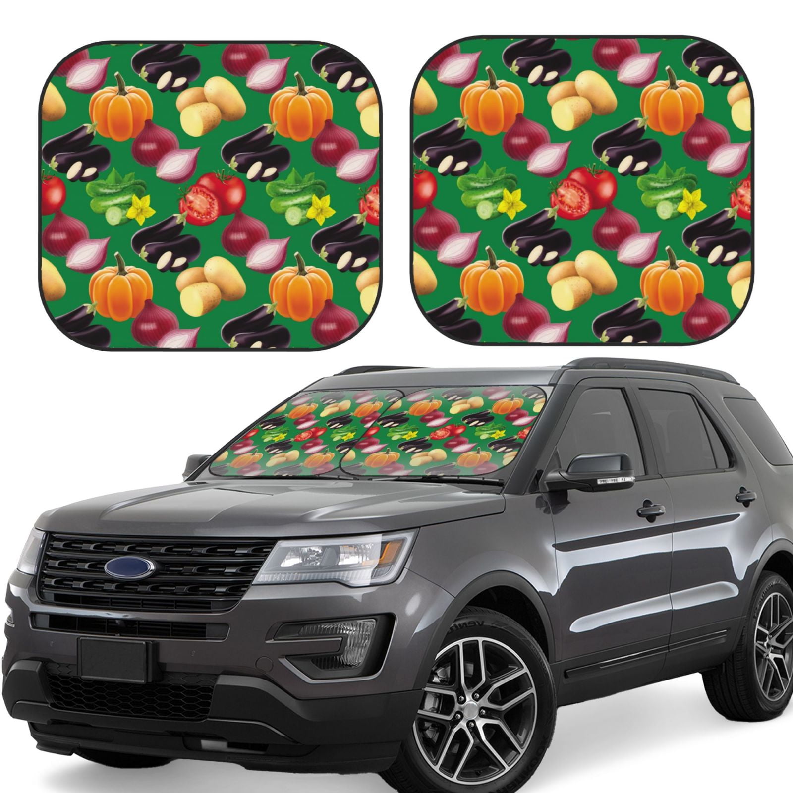 Car Windshield Sun Shade - Onion vegetable pumpkin Foldable Car Sun ...