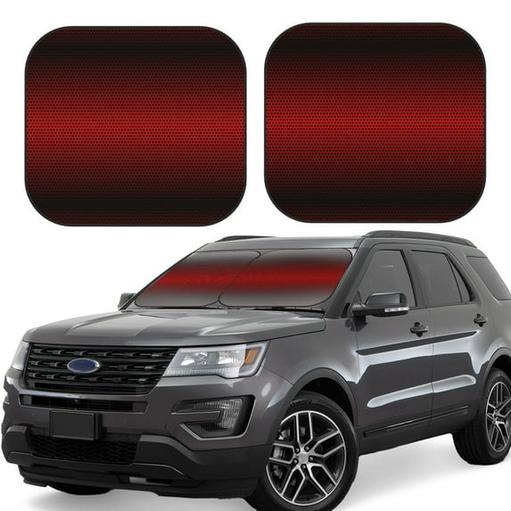 Car Windshield Sun Shade - Red Geometric Perforated Square Background ...