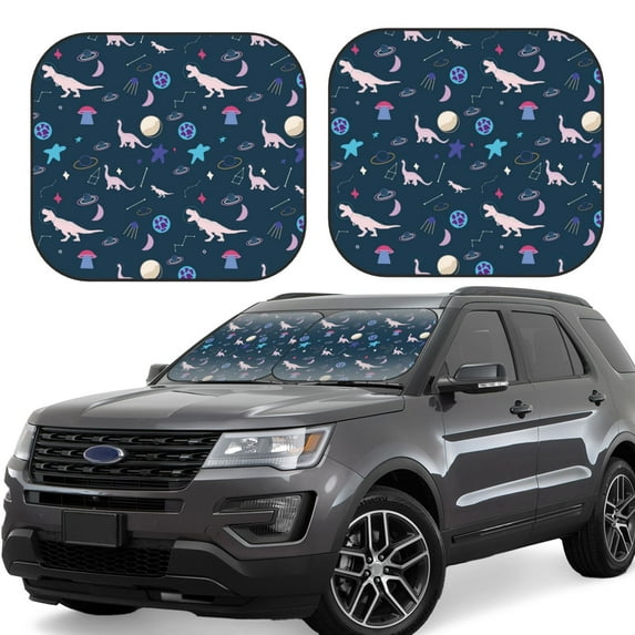 Car Windshield Sun Shade - Space dinosaur B Foldable Car Sun Shade, Sun ...