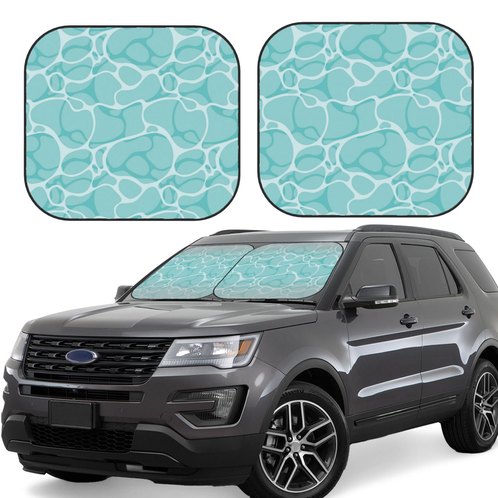 Car Windshield Sun Shade - Turquoise Sea Water Surface Foldable Car Sun ...