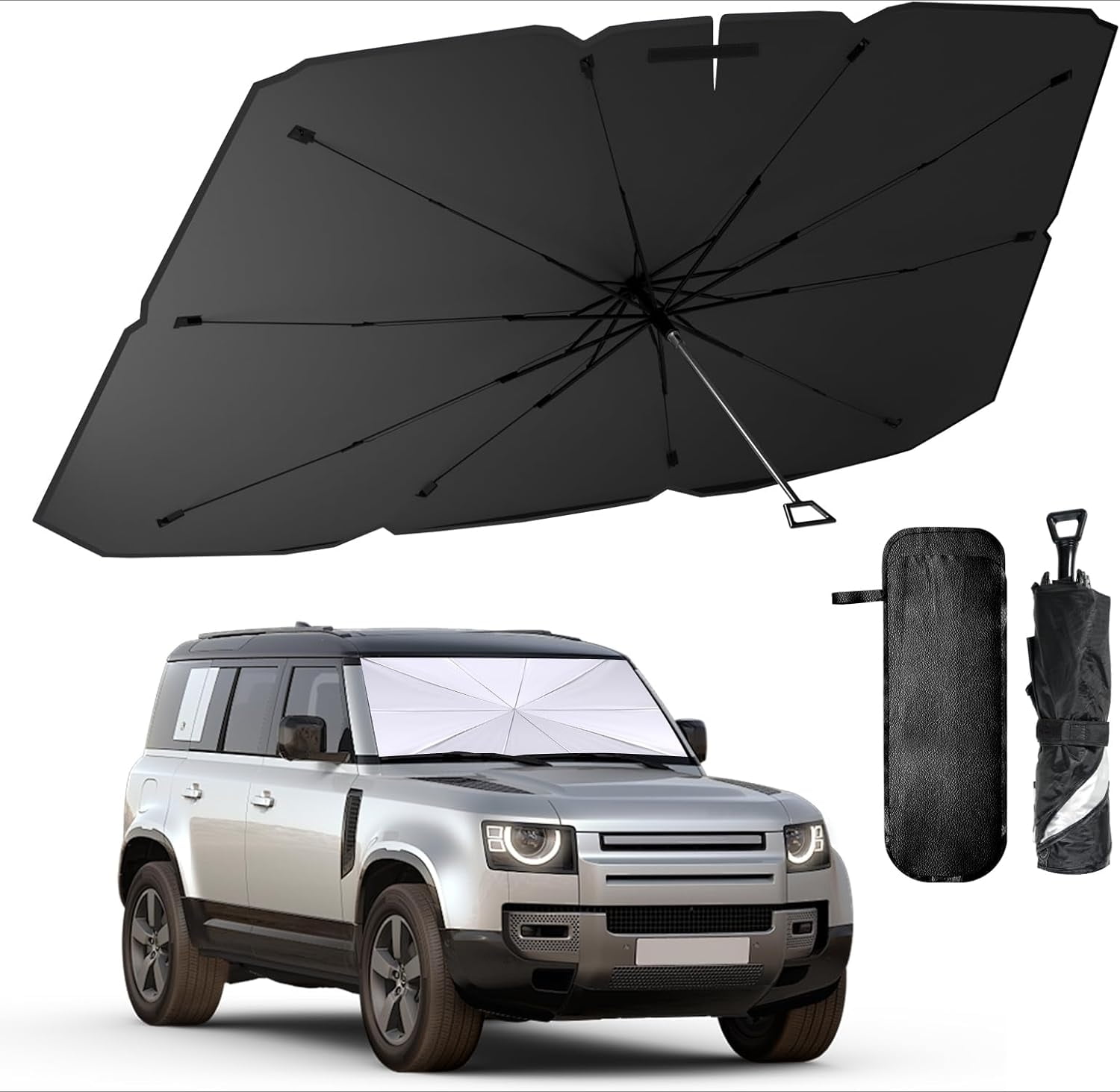 Car Windshield Sun Shade UV Rays and Heat Sun Visor Protector Foldable ...