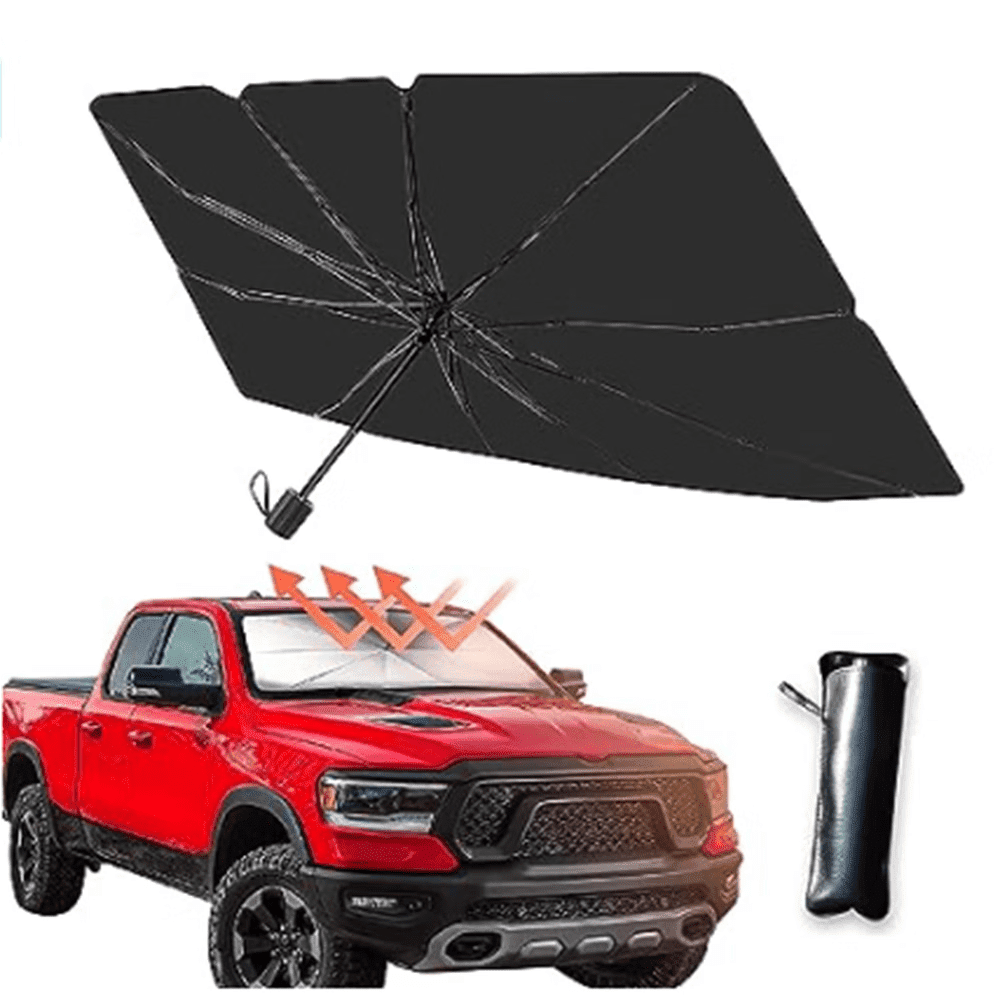 TIFOR Car Windshield Sun Shade Umbrella, Foldable, 57x31 Inches, Silver ...