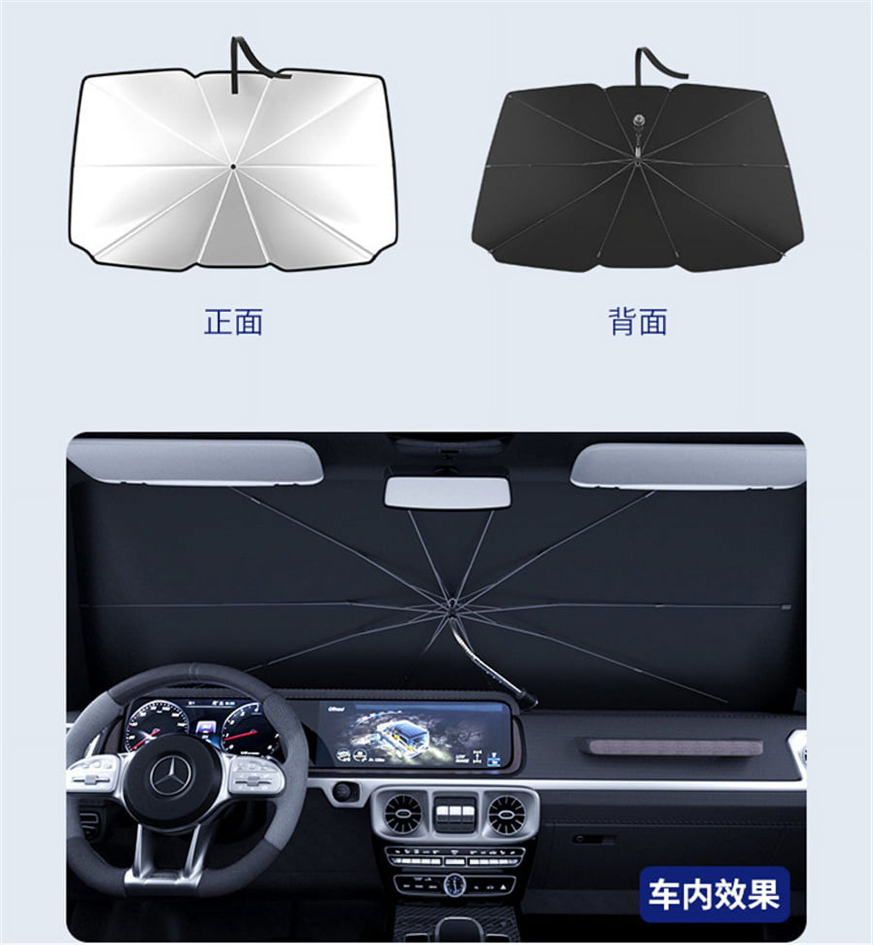 Car Windshield Sun Shade Umbrella W/ Free-Adjustment Handle Windscreen ...