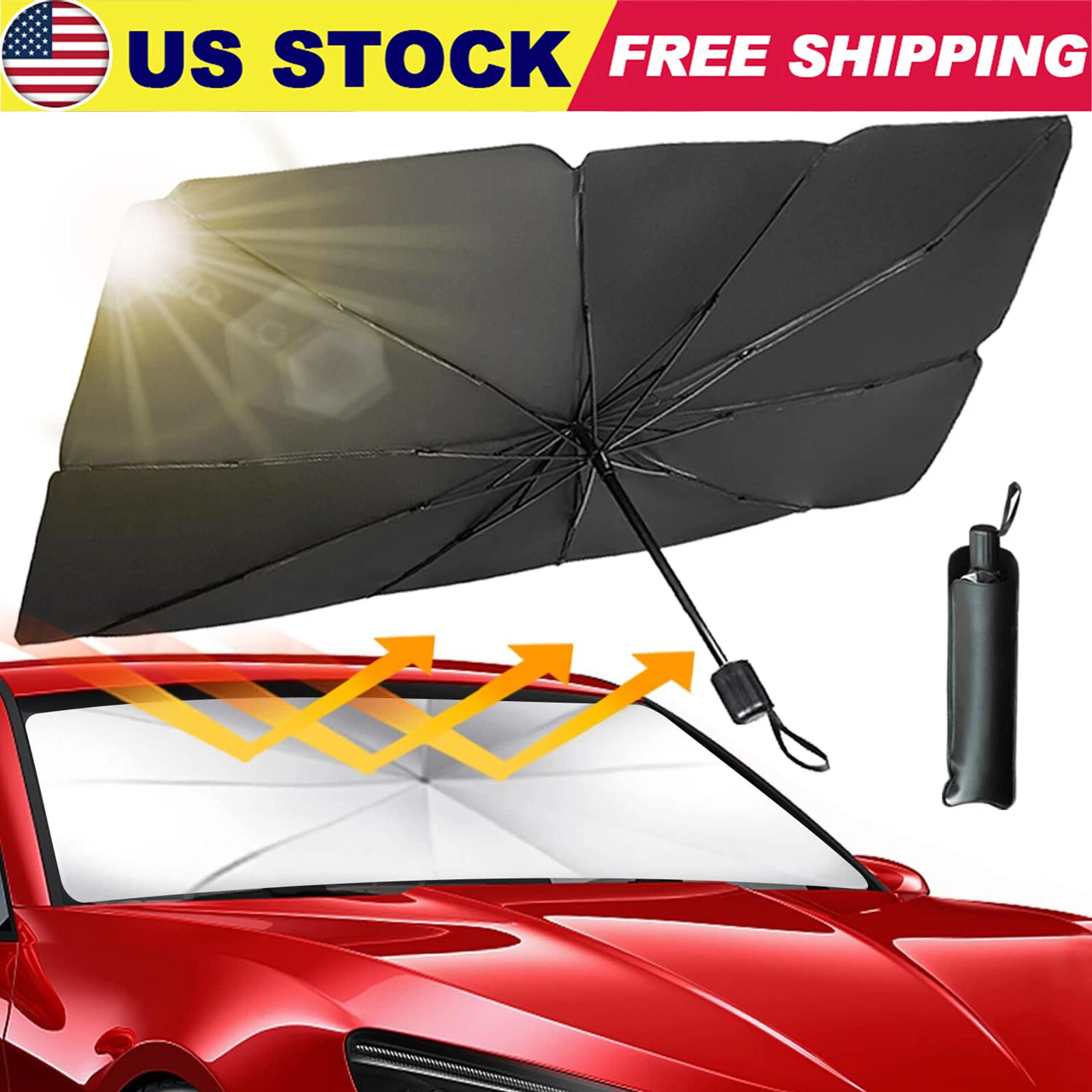 Car Windshield Sun Shade Uv Rays Sun Visor Foldable Reflector Umbrella ...