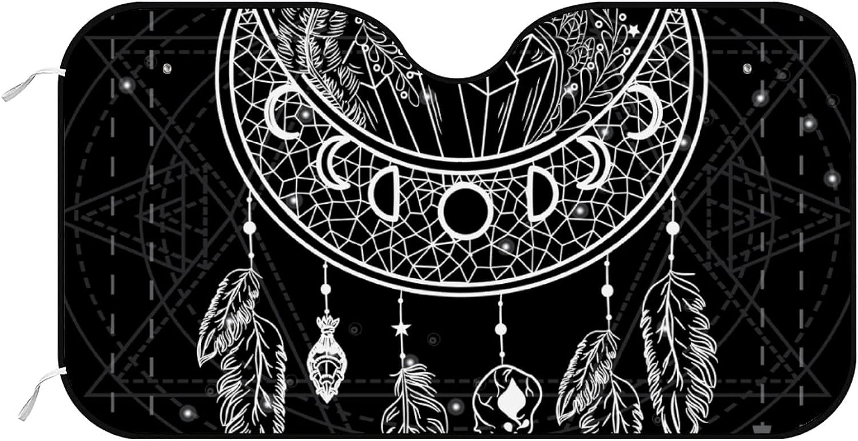 Car Windshield Sun Shade Vintage Moon Sun Mandala Floral Flowers Sun ...