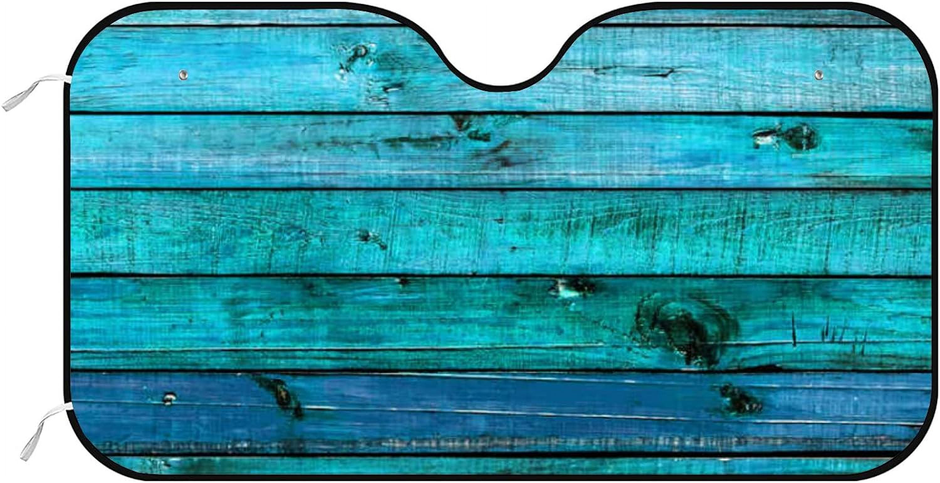 Car Windshield Sun Shade Wood Texture Blue Vintage Striped Ocean Sea ...