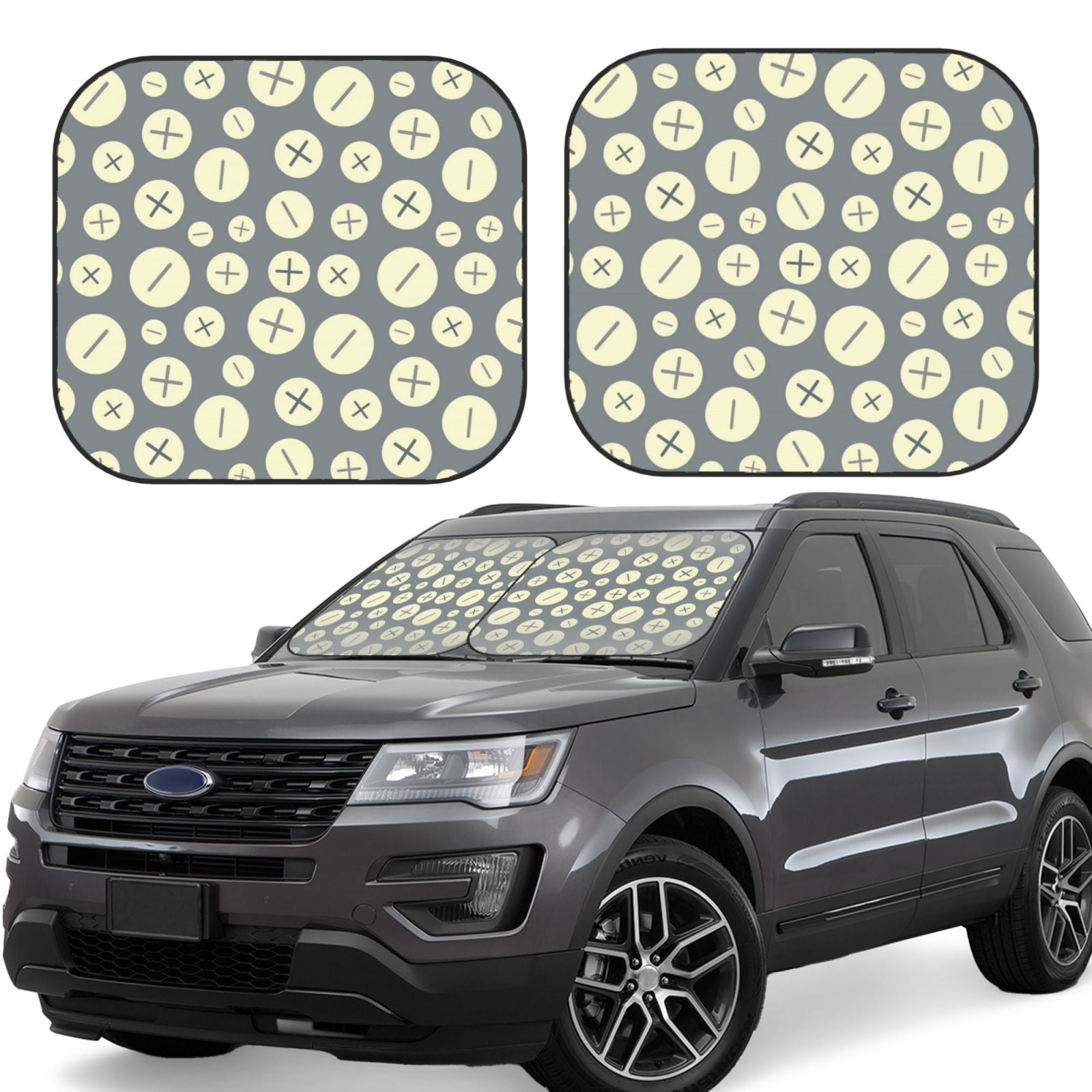 Car Windshield Sun Shade - comical Math Symbol Print Foldable Car Sun ...