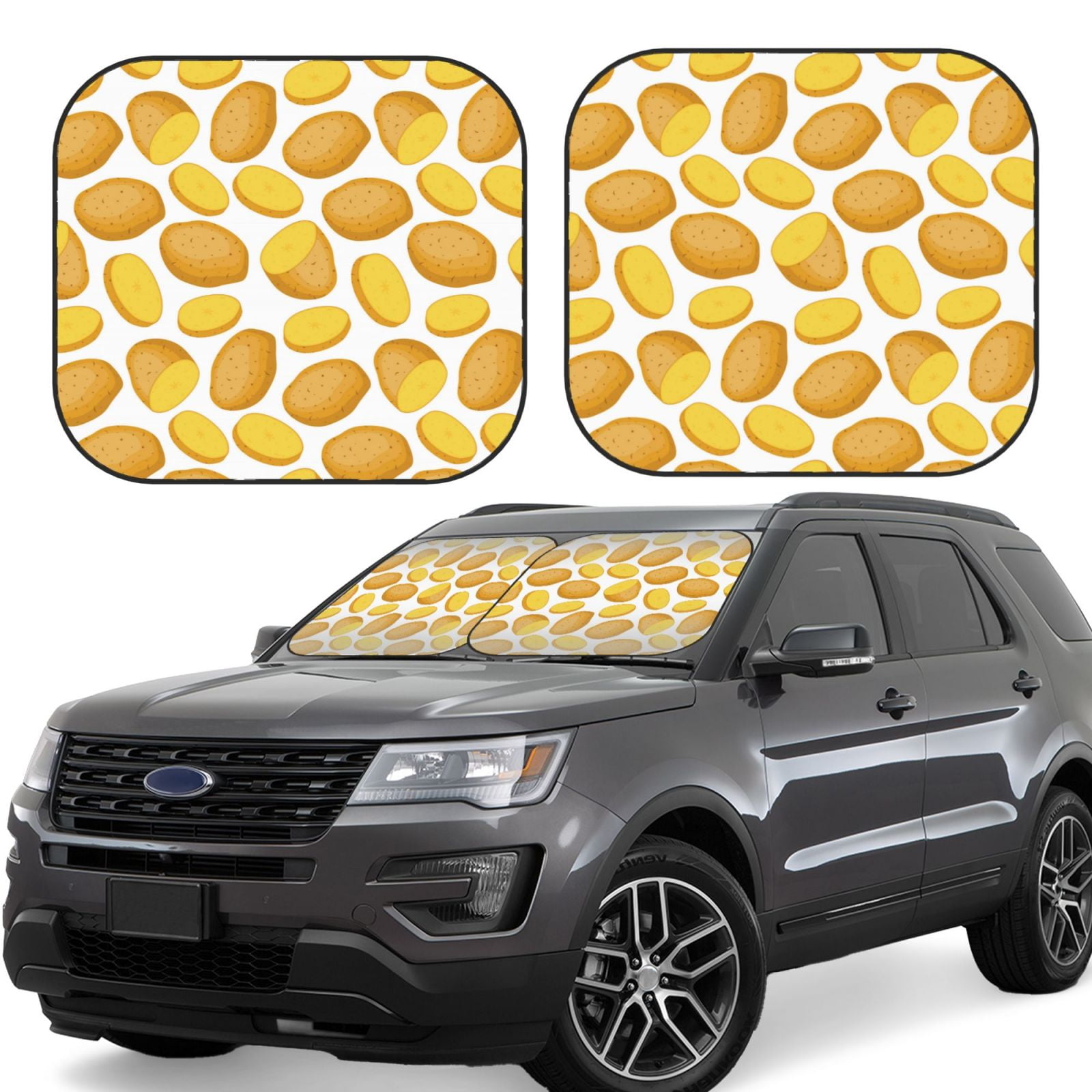 Car Windshield Sun Shade - cute Potato Foldable Car Sun Shade, Sun ...