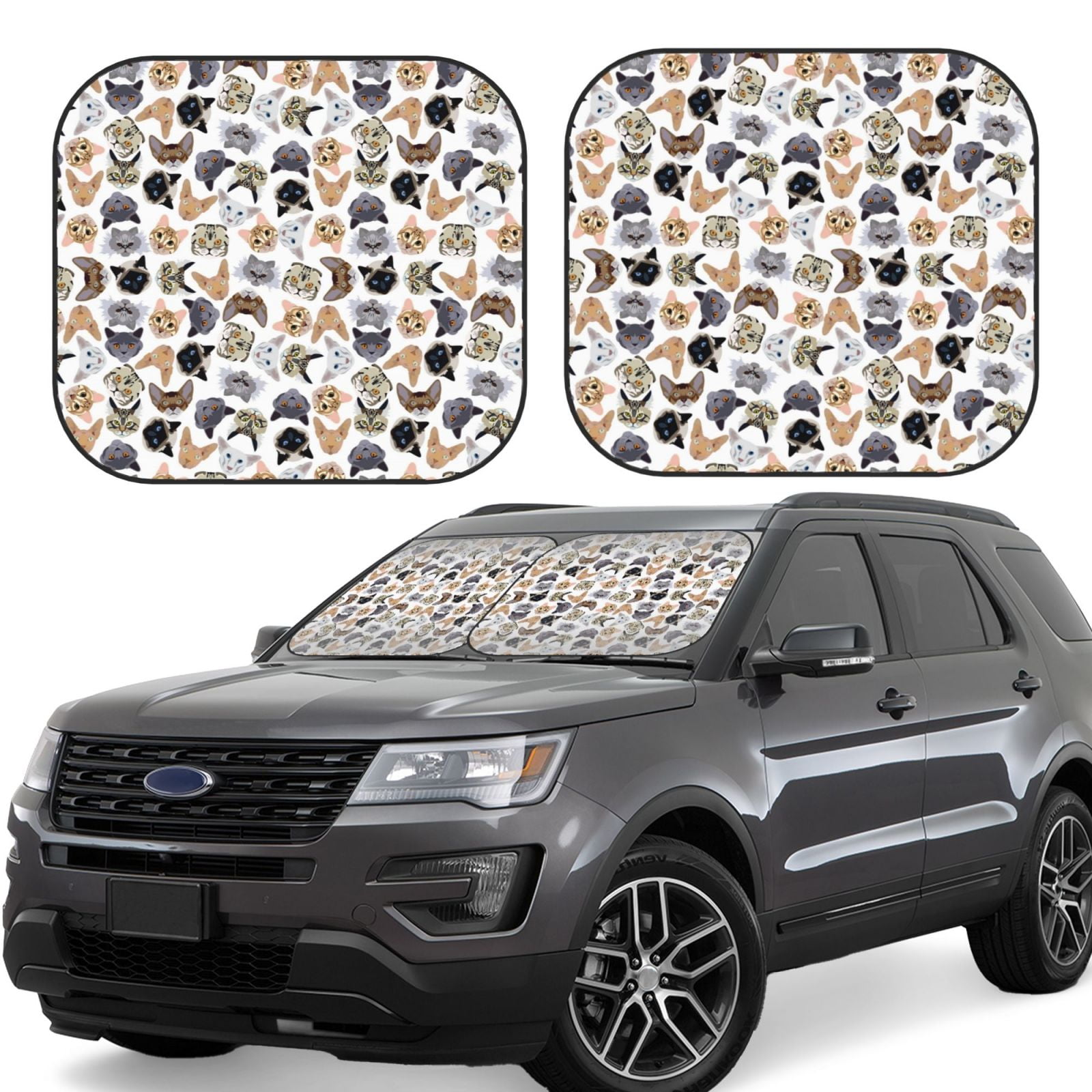 Car Windshield Sun Shade - cute cat_C Foldable Car Sun Shade, Sun Visor ...
