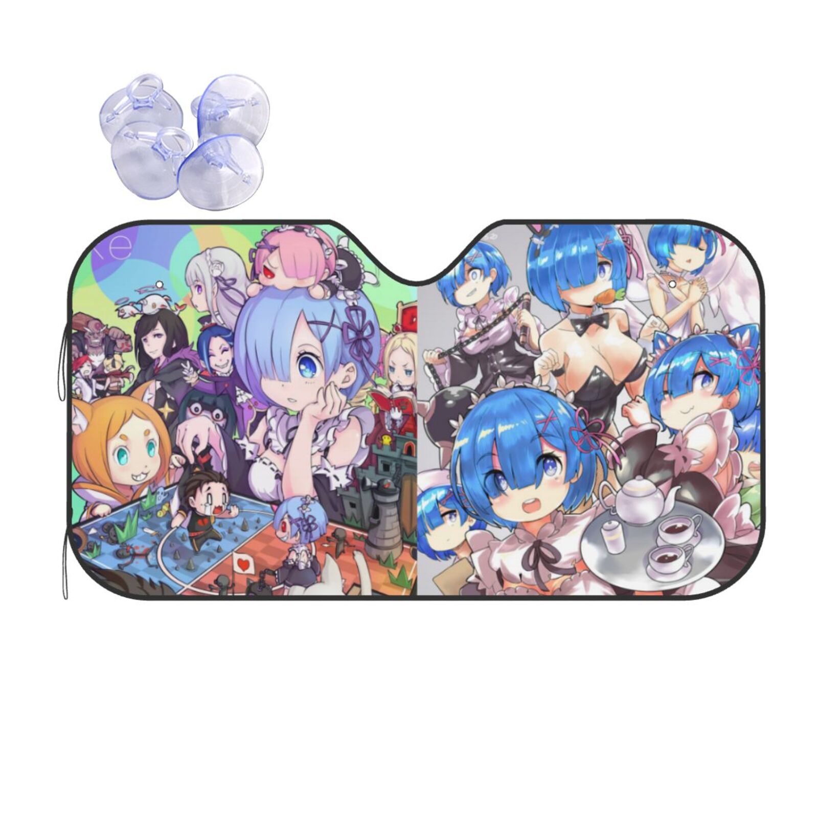 Car Windshield Sun Shade for Re ZERO-Ram Rem Car sunshade Car Sun Visor ...